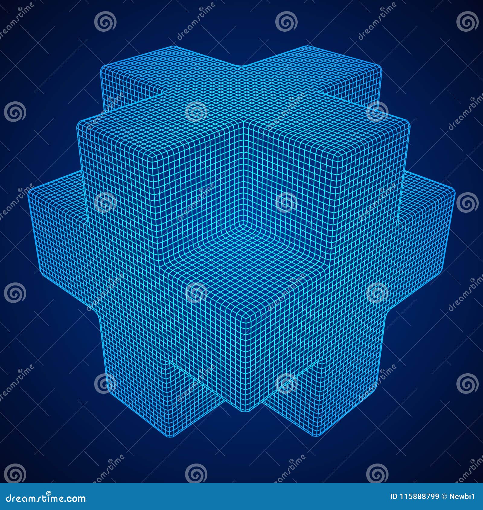 Wireframe Necker Cube stock vector. Illustration of geometrical - 115888799