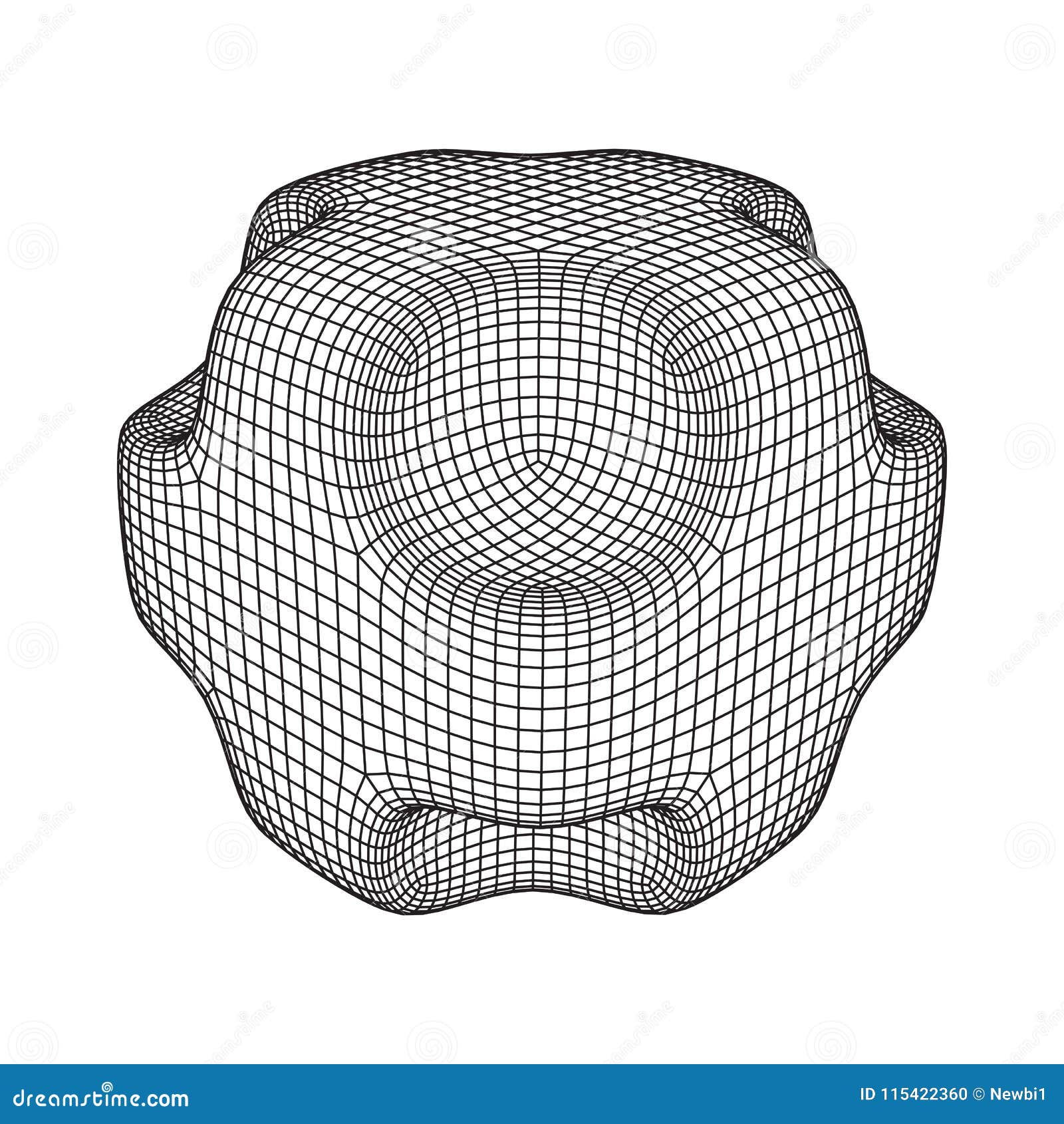 Wireframe Necker Smooth Cube Stock Vector - Illustration of minimalist ...