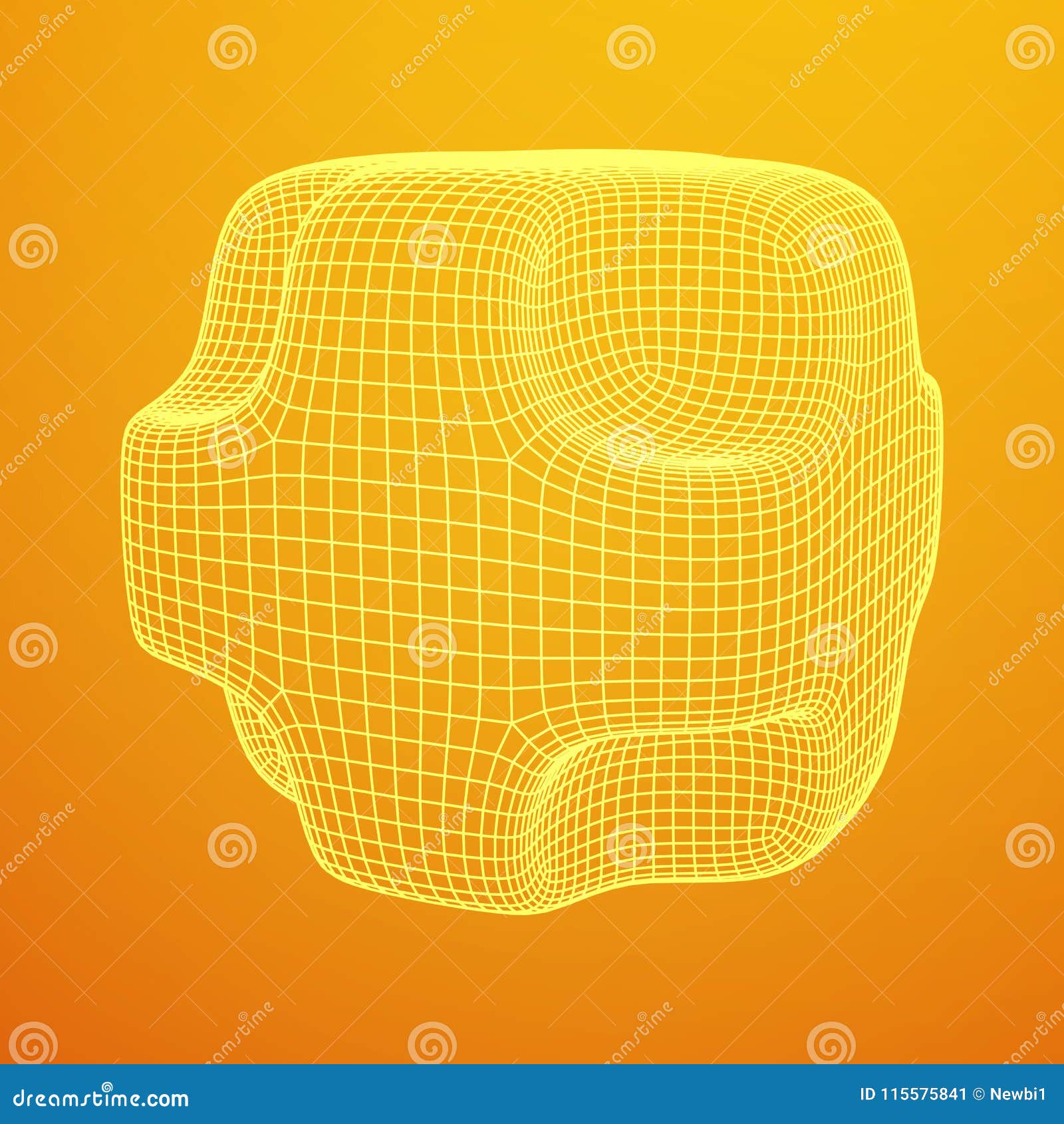 Wireframe Necker Smooth Cube Stock Vector - Illustration of outline ...