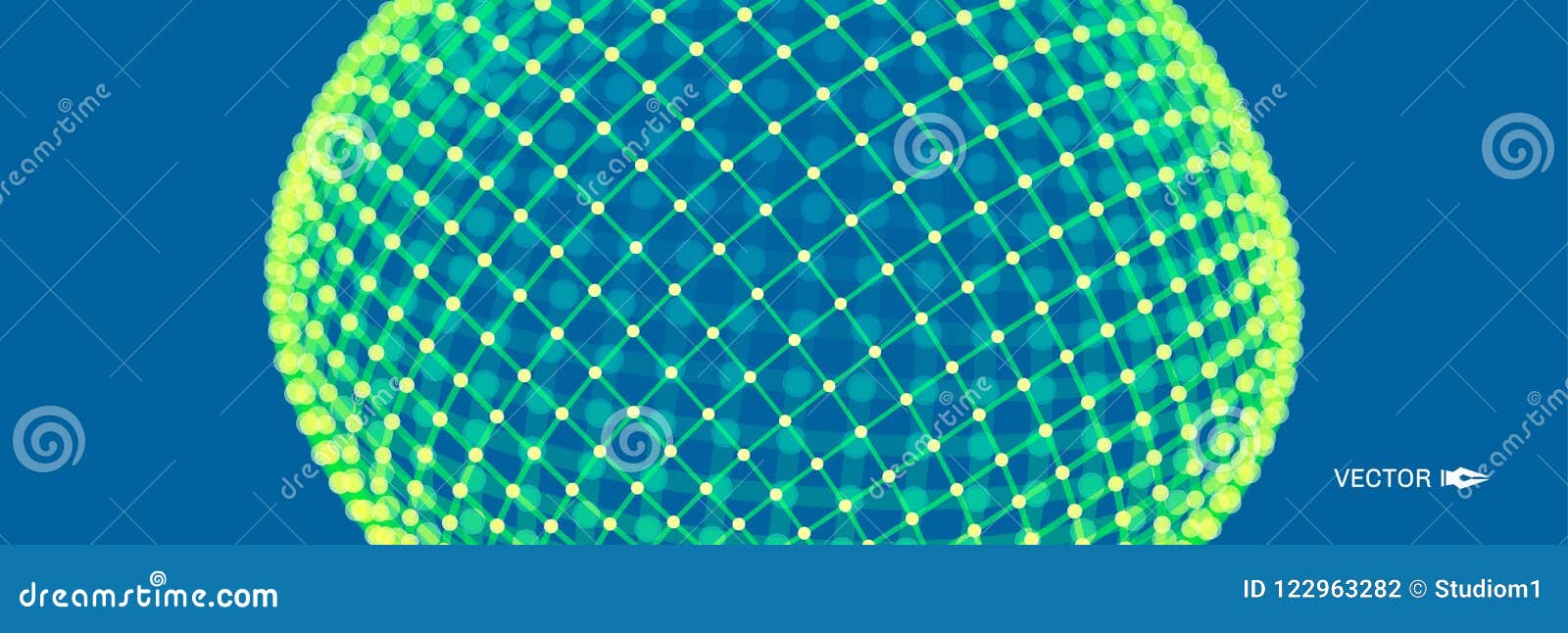 Wireframe Object With Lines And Dots Abstract 3d Connection Structure Technology Style Stock 9504