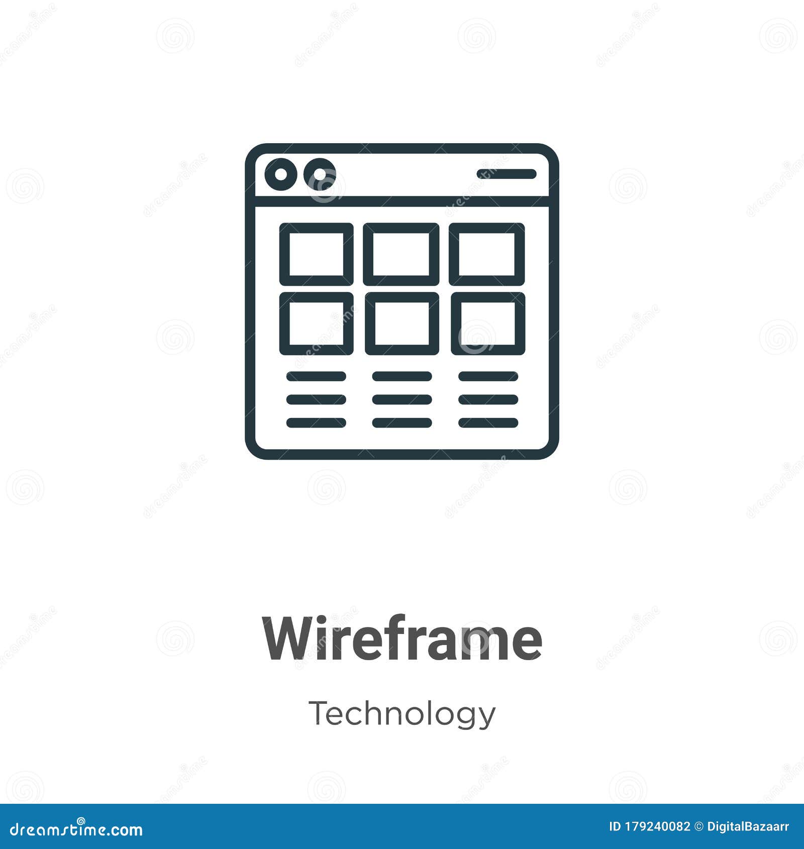 Wireframe Outline Vector Icon. Thin Line Black Wireframe Icon, Flat ...