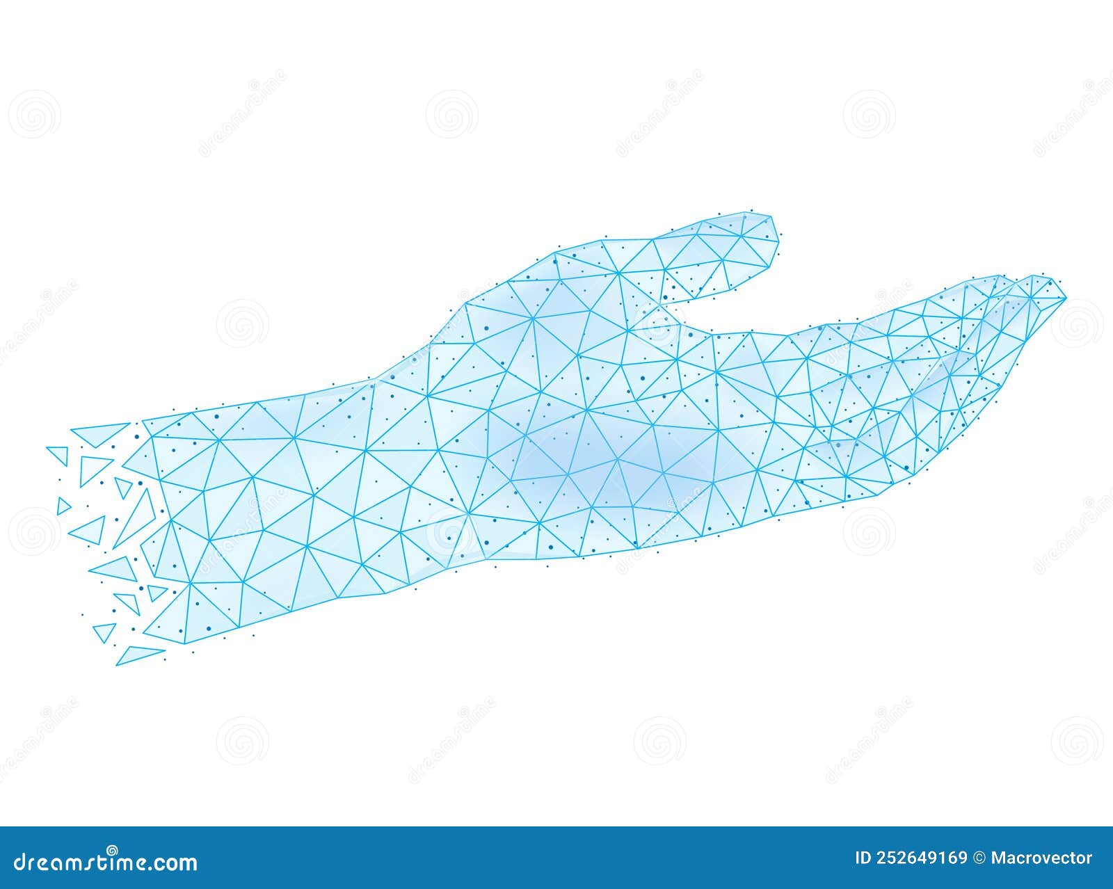 Wireframe Palm Hand Composition Stock Vector - Illustration of gesture ...