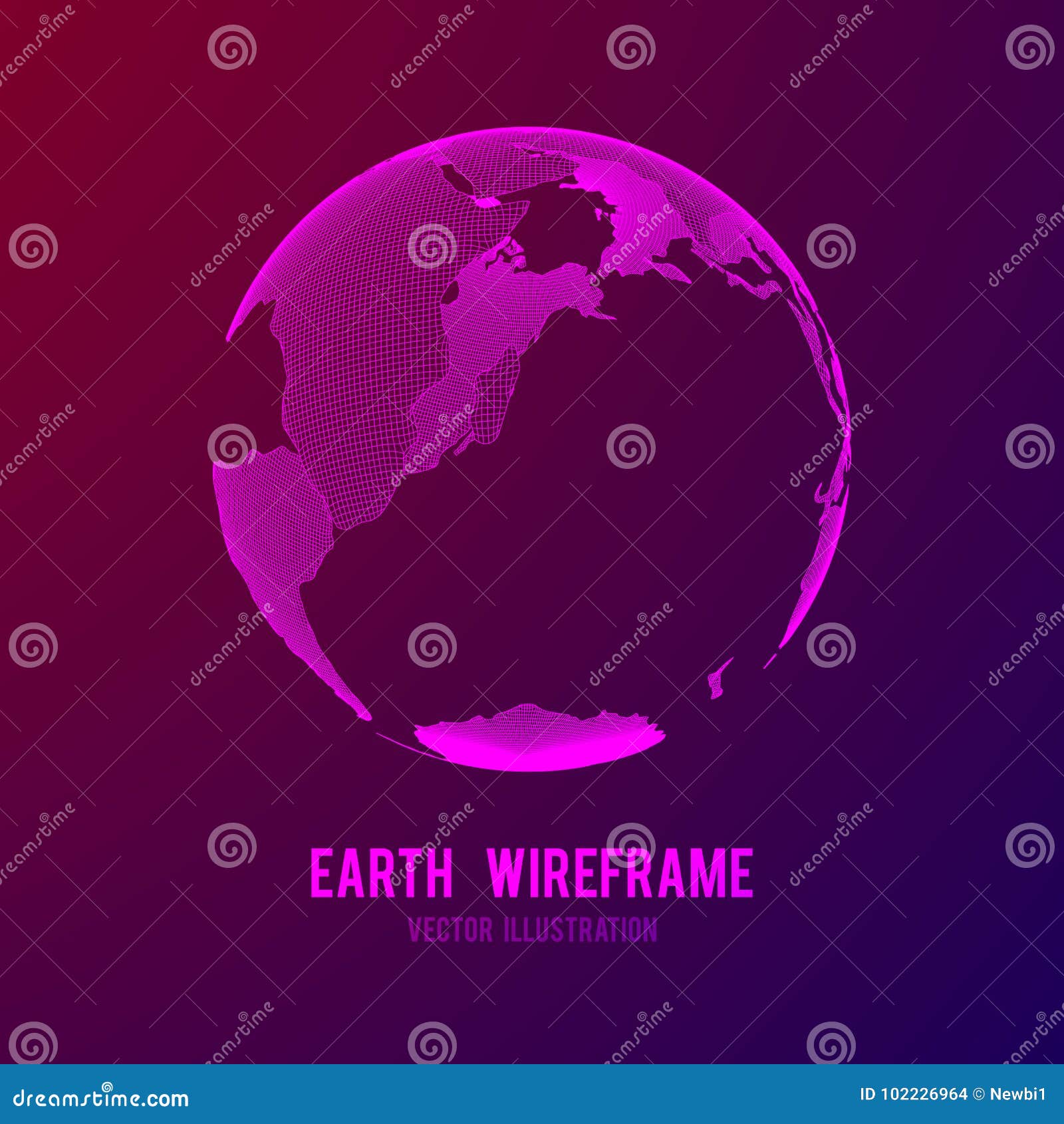 Wireframe Planet Earth Globe Stock Vector - Illustration of connect ...