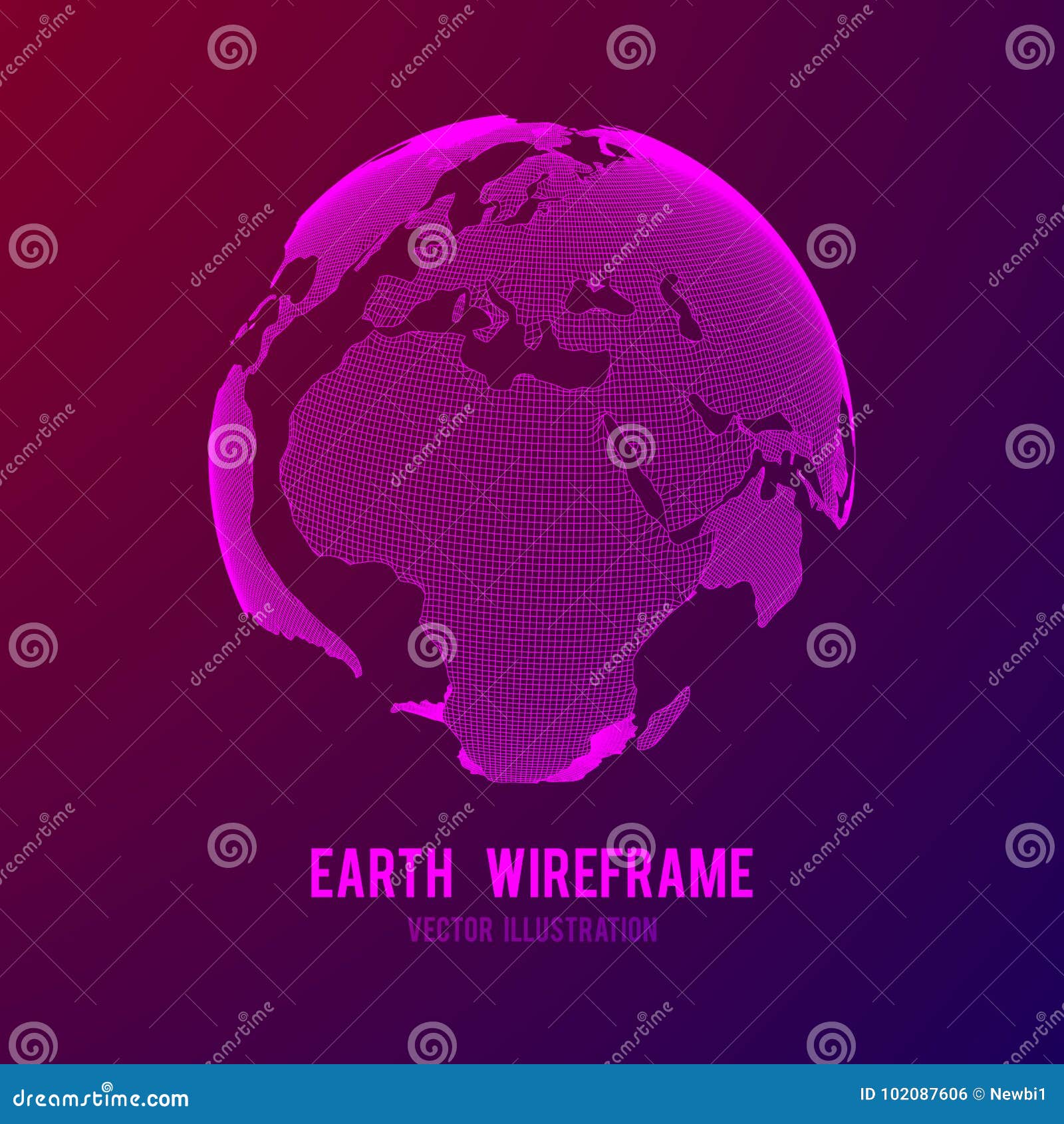 Wireframe Planet Earth Globe Stock Vector - Illustration of ecology ...
