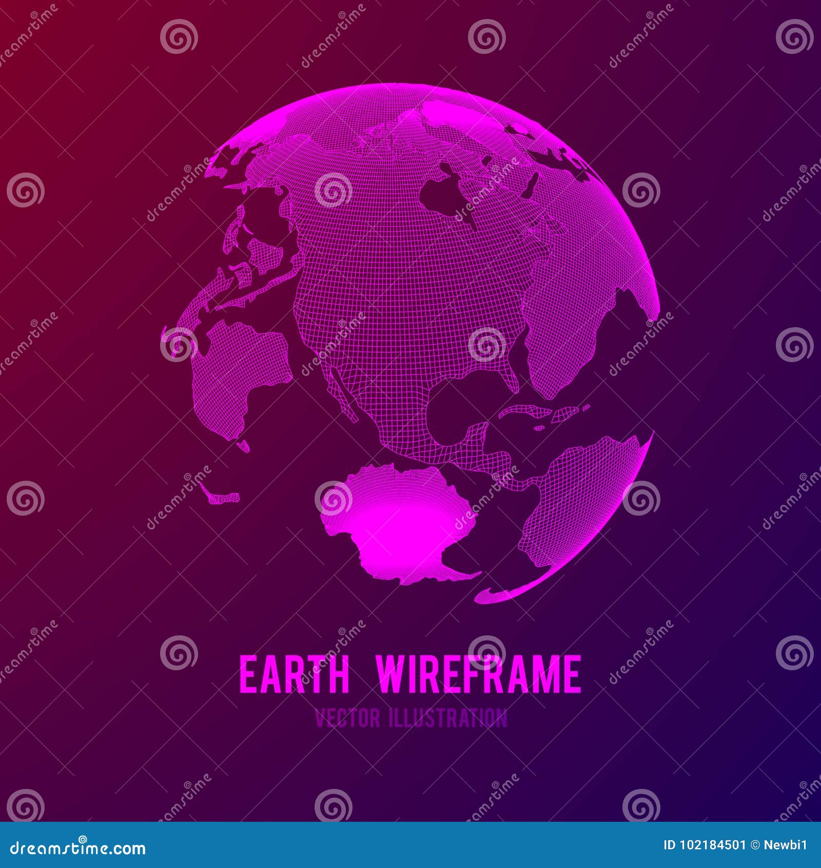 Wireframe Planet Earth Globe Stock Vector - Illustration of environment ...