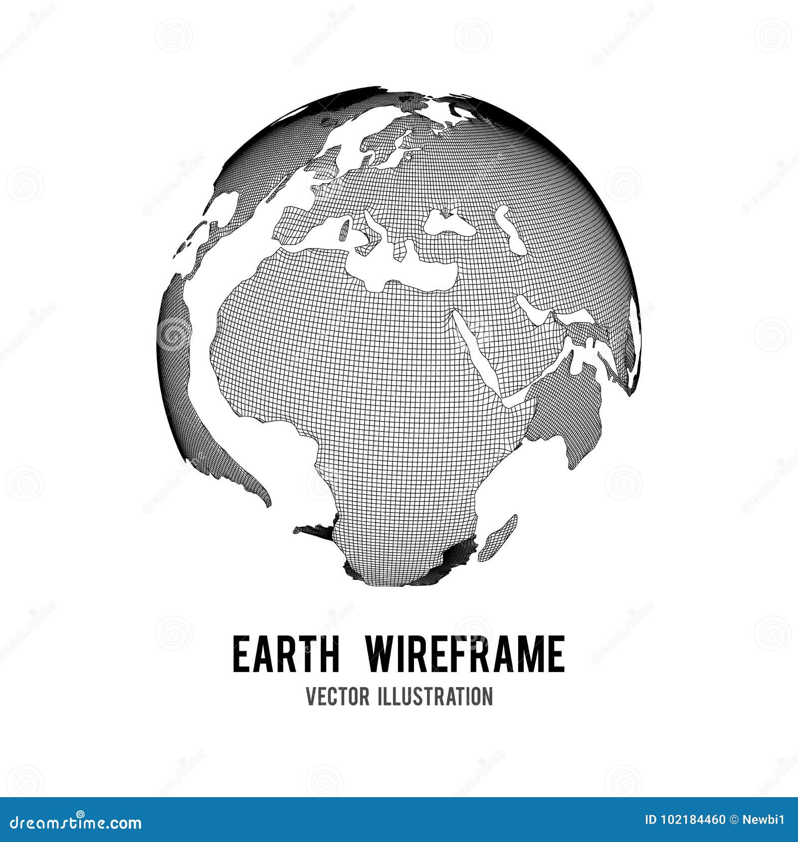 Wireframe Planet Earth Globe Stock Vector - Illustration of lined ...