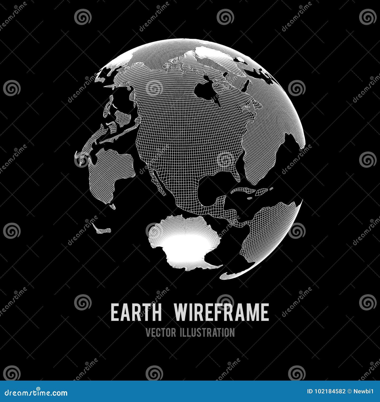 Wireframe Planet Earth Globe Stock Vector - Illustration of global ...