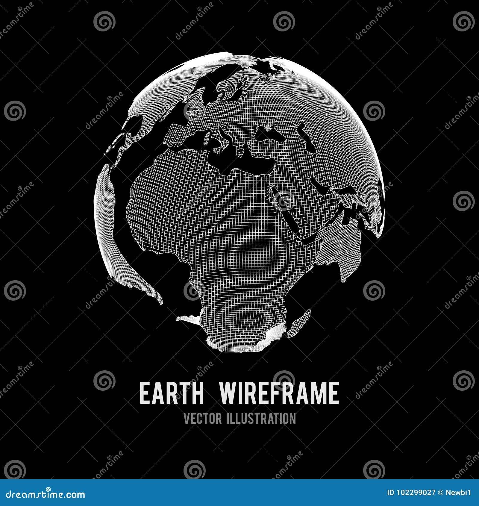 Wireframe Planet Earth Globe Stock Vector - Illustration of modeling ...