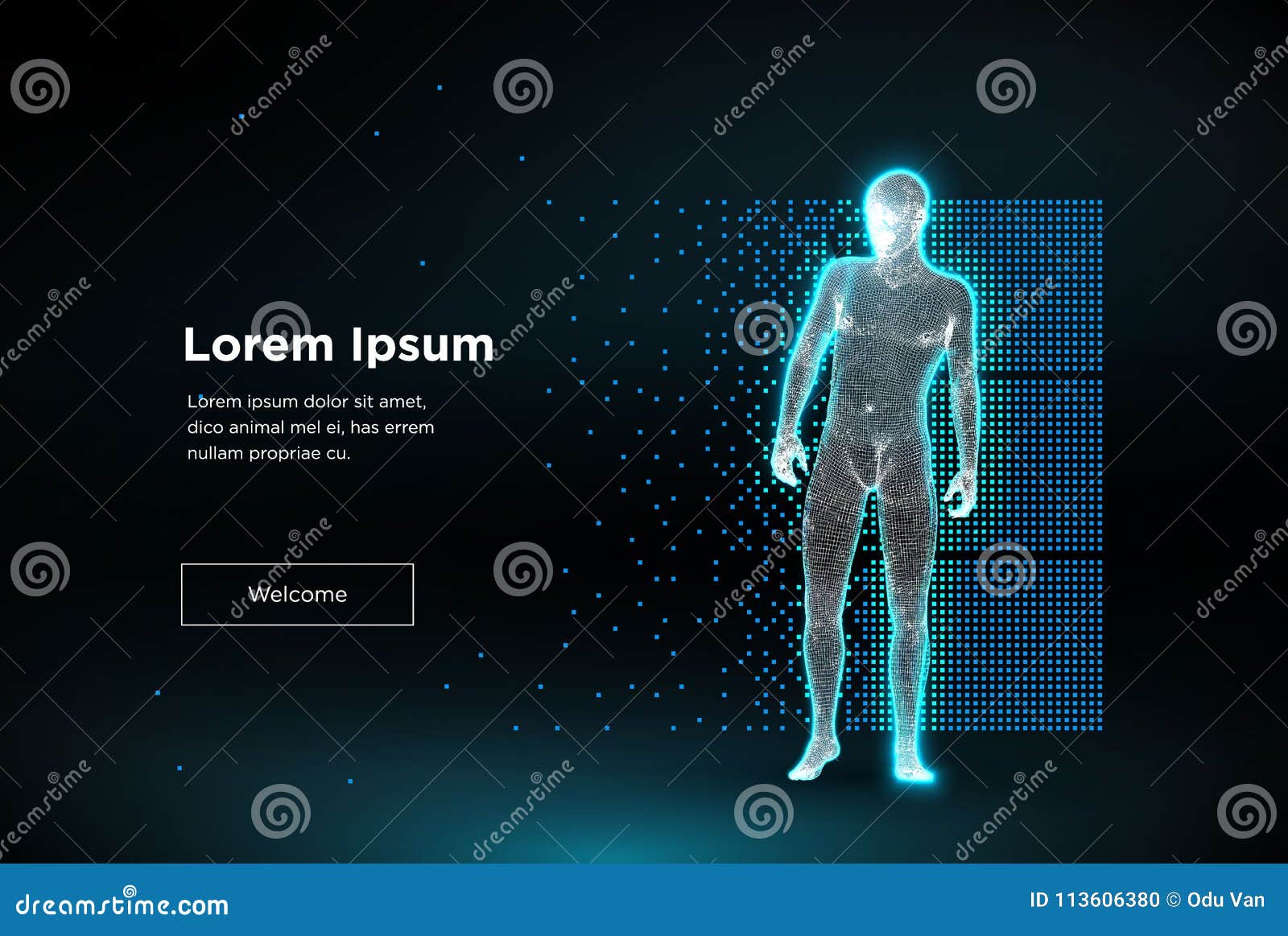 Wireframe polygon man stock vector. Illustration of person - 113606380
