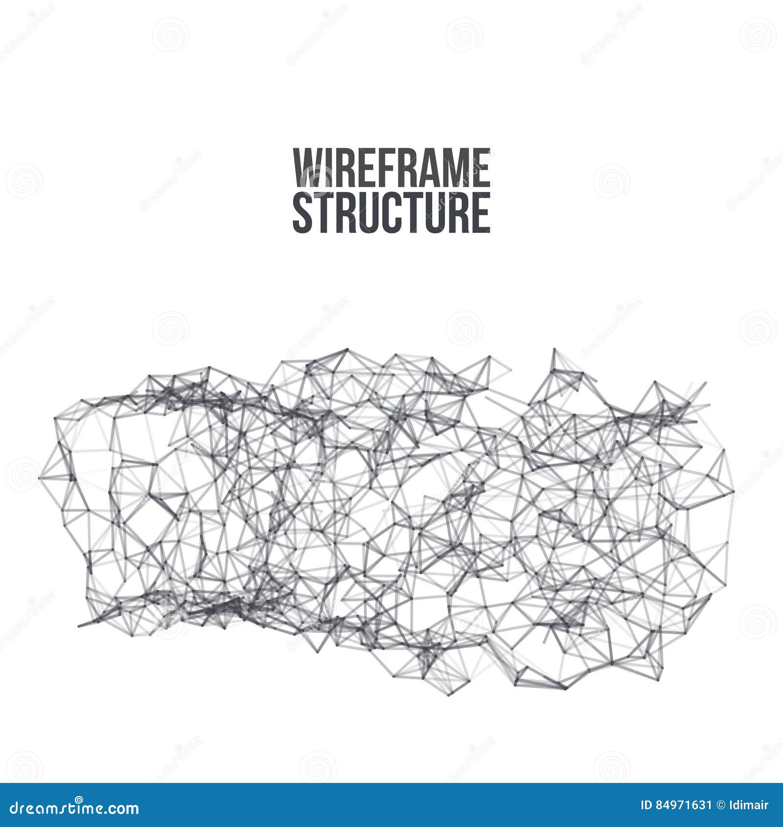 Wireframe Polygonal Background. Abstract Form with Connected Lines and ...