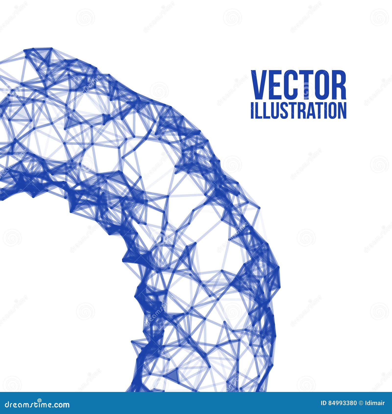 Wireframe Polygonal Background. Abstract Form with Connected Lines and ...