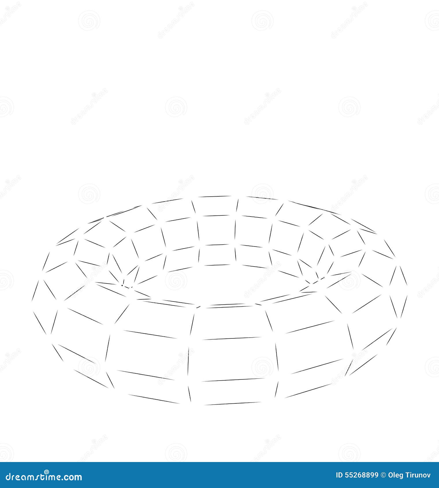 Wireframe Polygonal 3D Torus Stock Vector - Illustration of icon ...