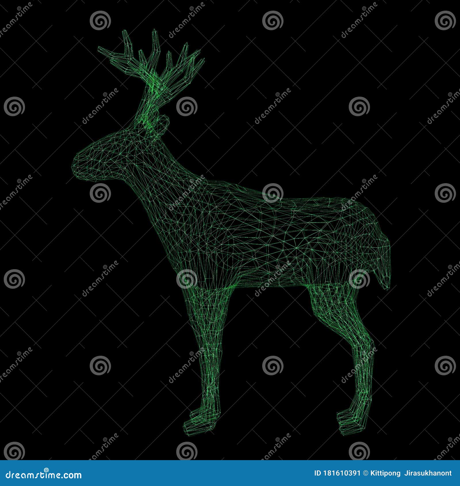 Wireframe polygonal deer stock illustration. Illustration of isolated ...