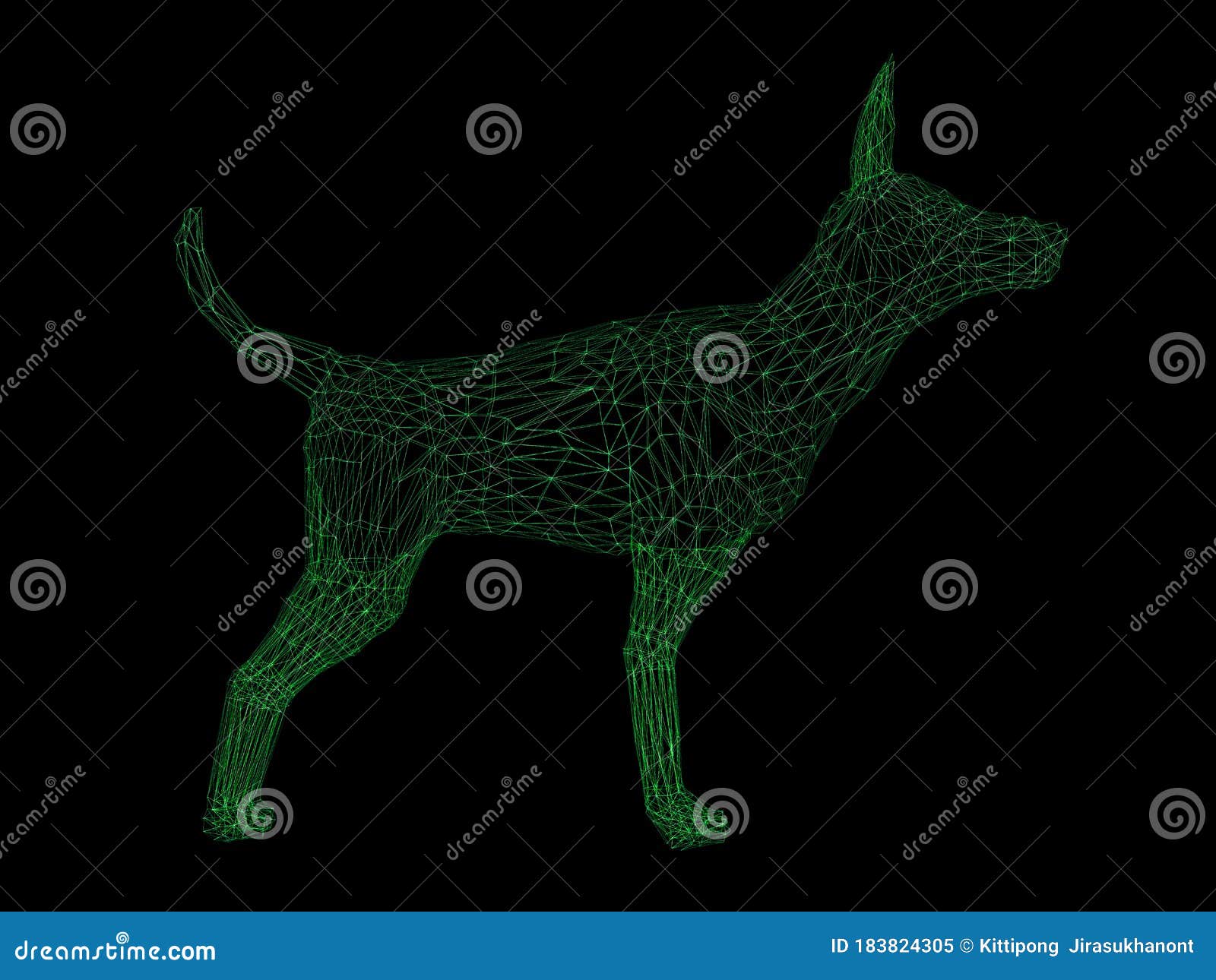 Wireframe polygonal dog stock illustration. Illustration of plexus ...