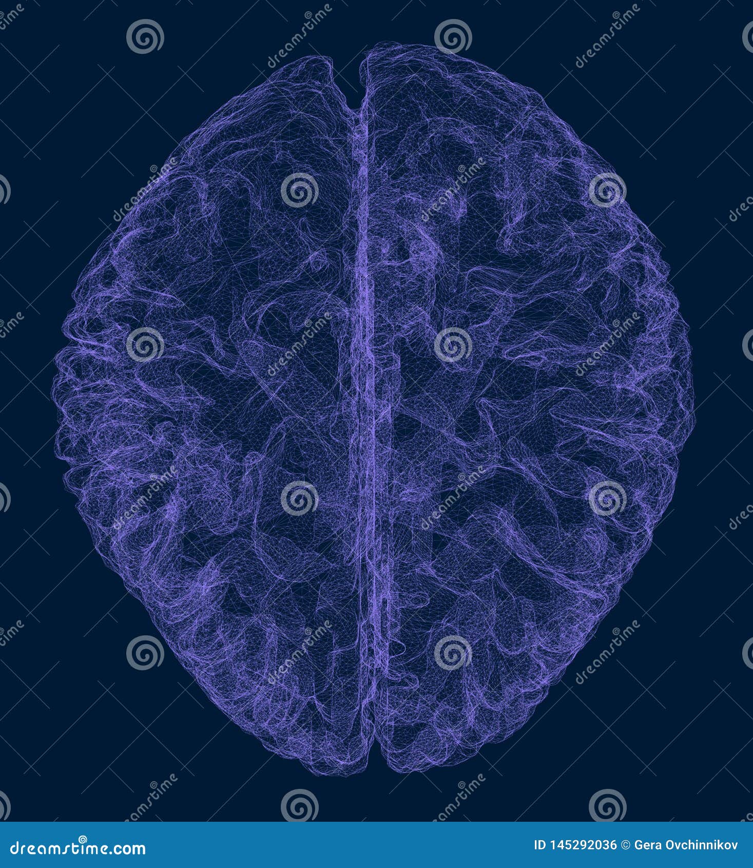 Wireframe Polygonal Human Brain 3D. Vector Illustration Stock Vector ...