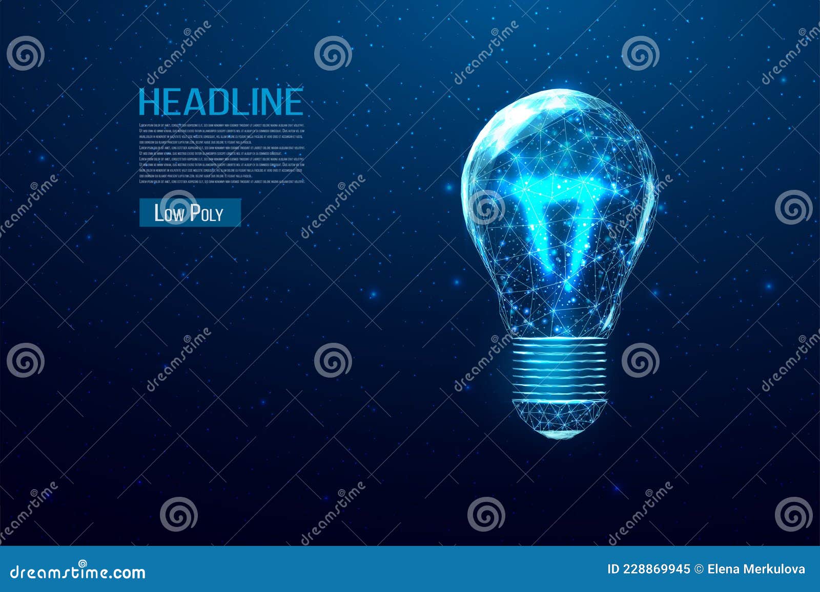 Wireframe Polygonal Lightbulb. Stock Vector - Illustration of idea ...