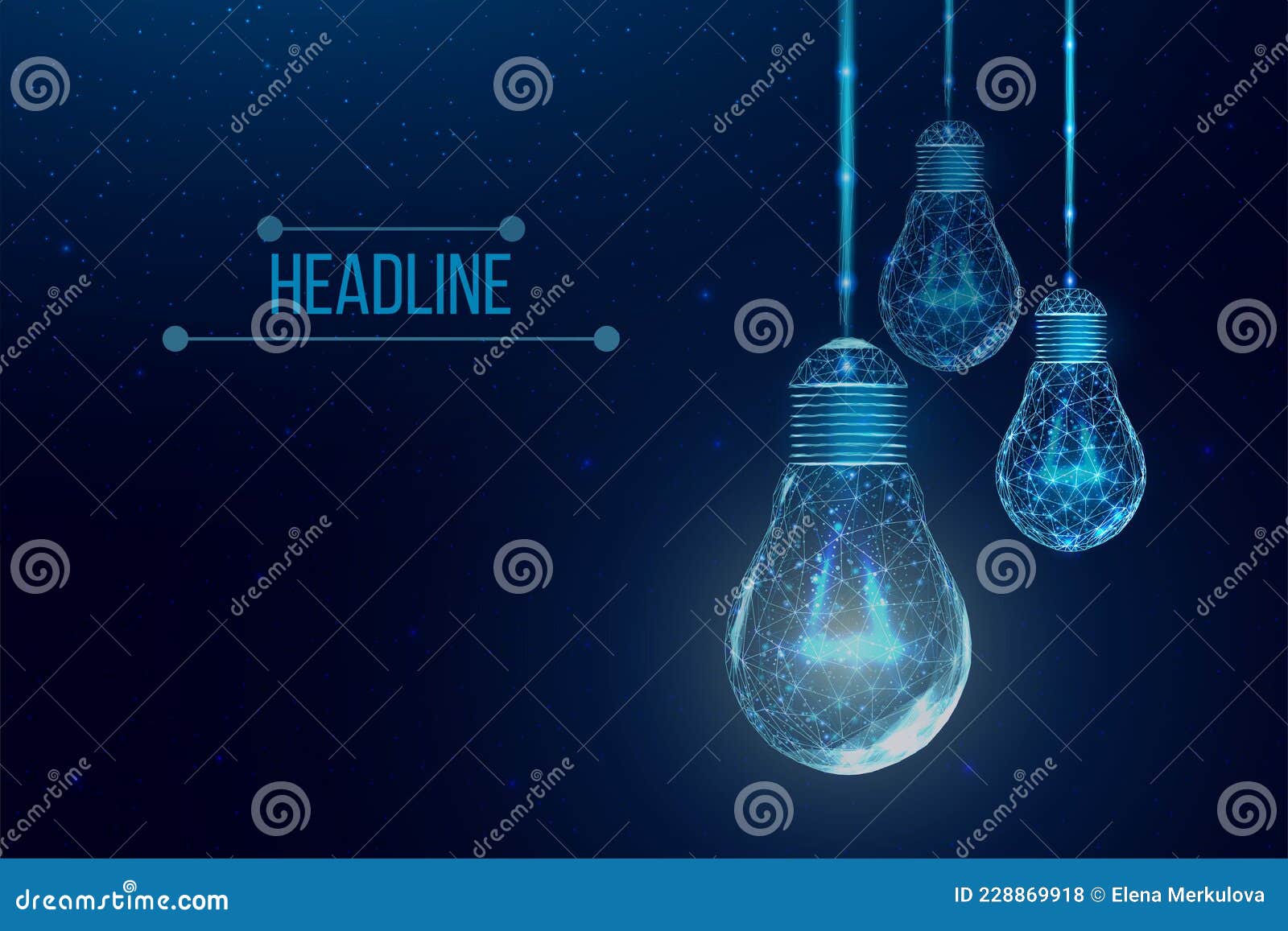 Wireframe Polygonal Lightbulb. Stock Vector - Illustration of connect ...