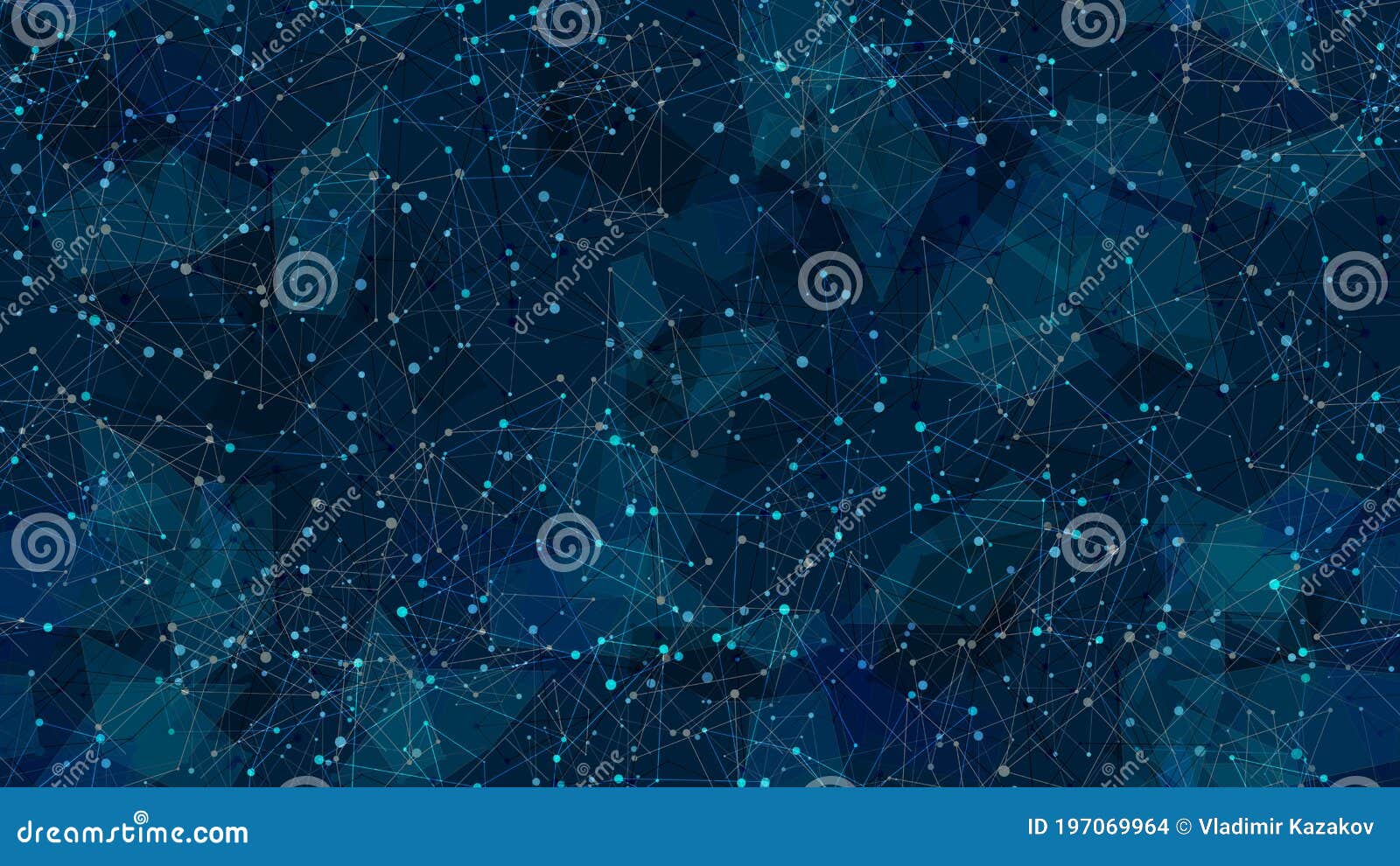 Wireframe Polygonal Seamless Pattern on Blue Background. Stock Vector ...