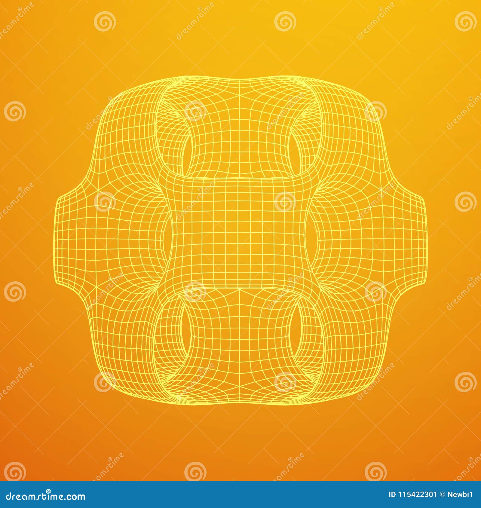 Wireframe Ported Cube stock vector. Illustration of information - 115422301