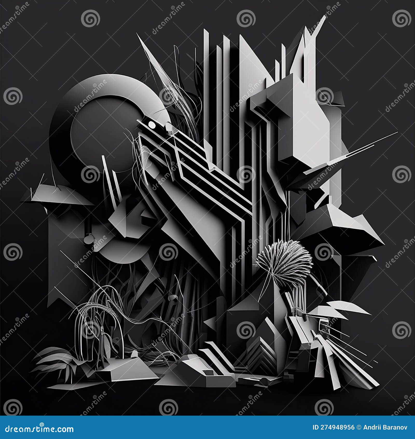 Wireframe Psychedelic Composition. Anti-design Concept of Geometry ...