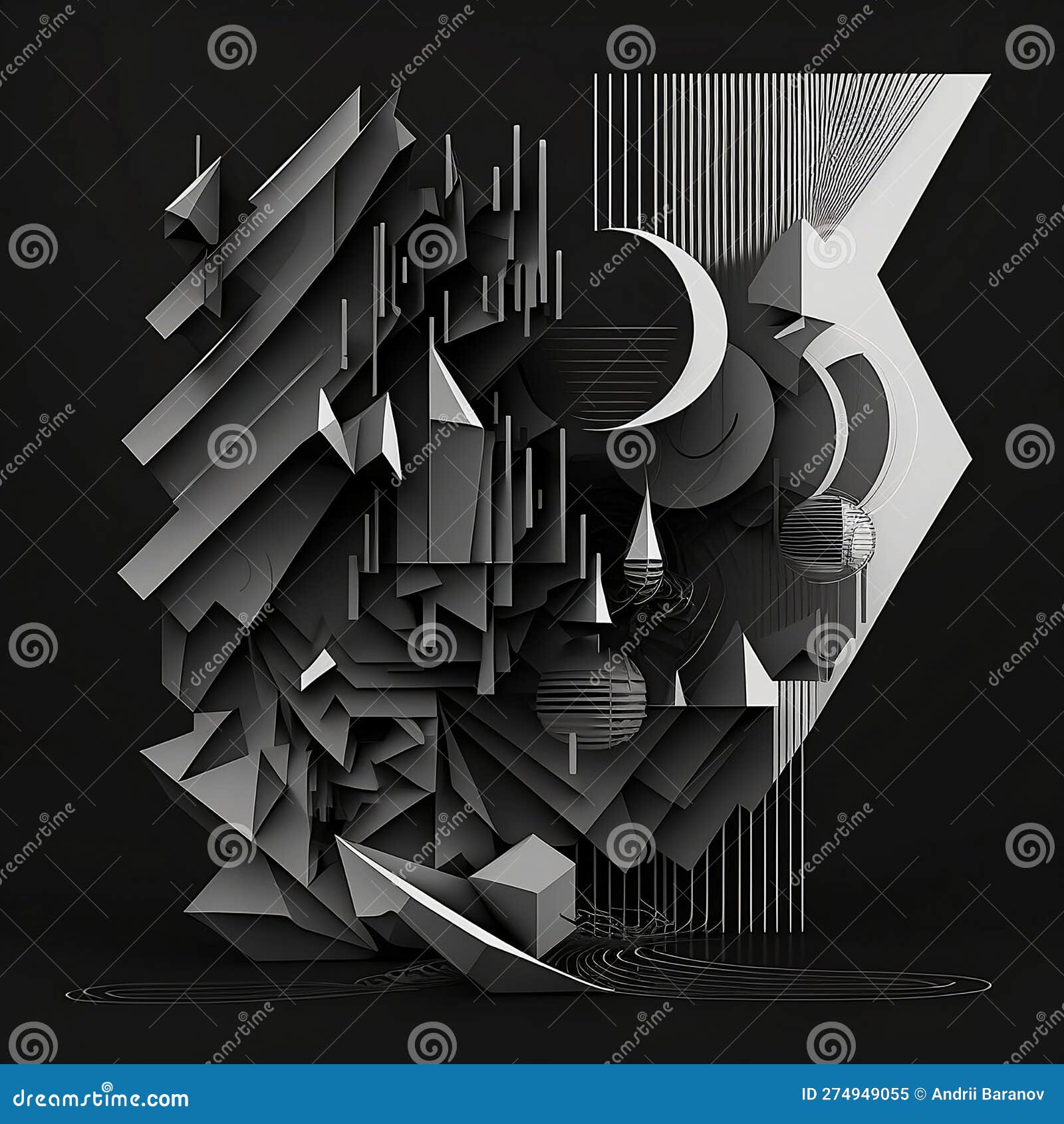 Wireframe Psychedelic Composition. Anti-design Concept of Geometry ...