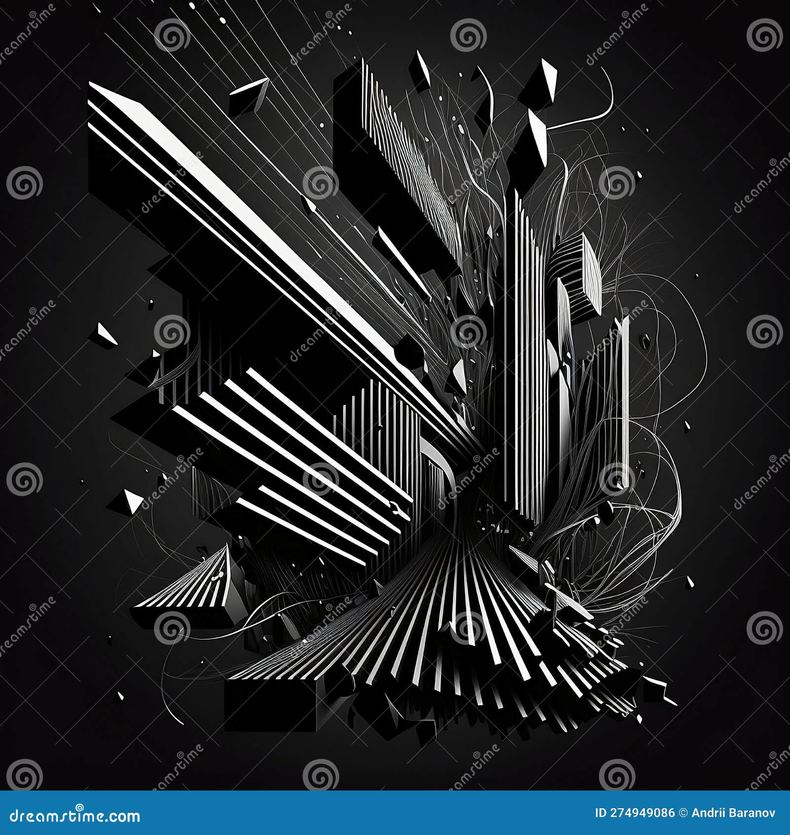 Wireframe Psychedelic Composition. Anti-design Concept of Geometry ...