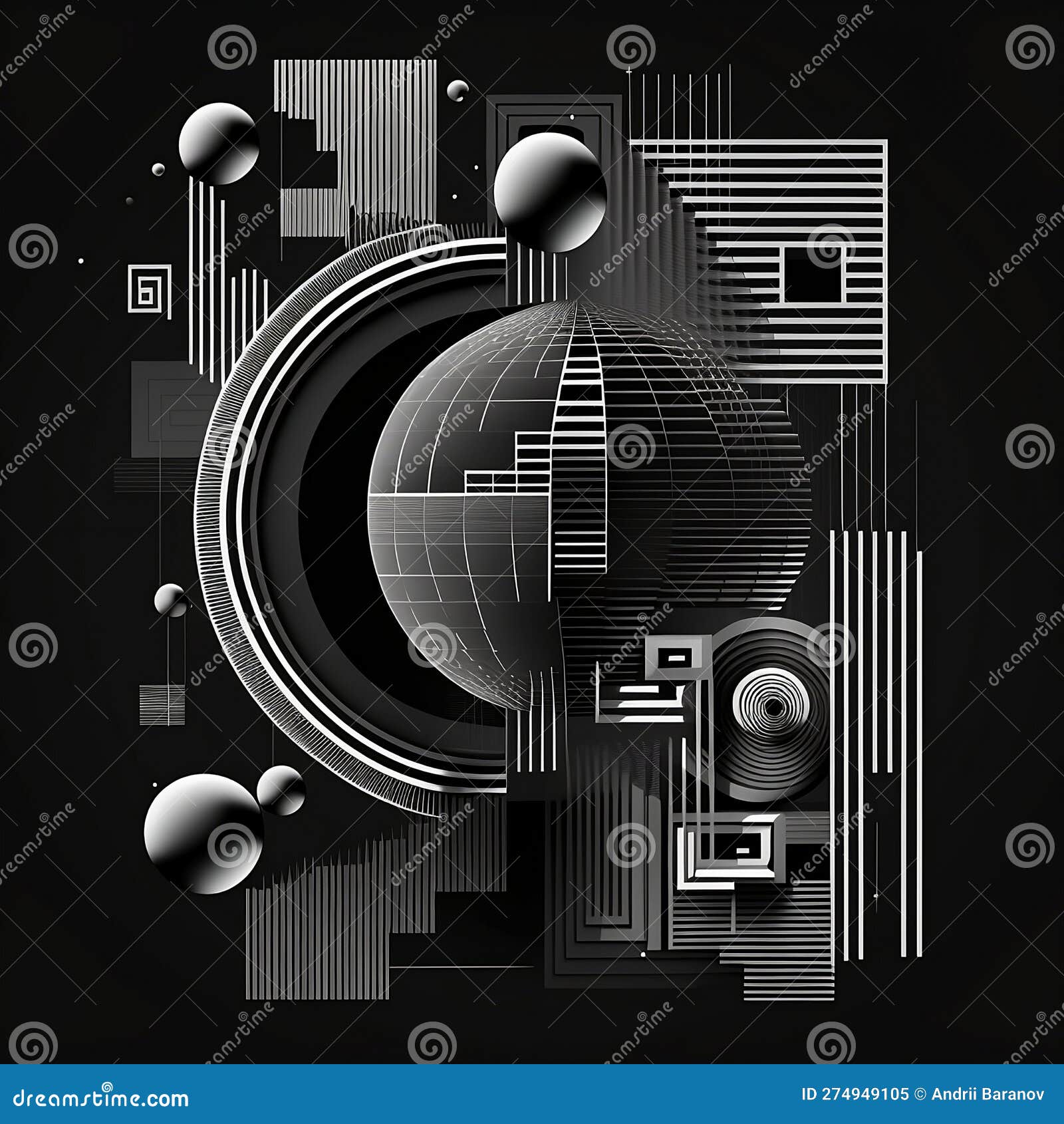 Wireframe Psychedelic Composition. Anti-design Concept of Geometry ...