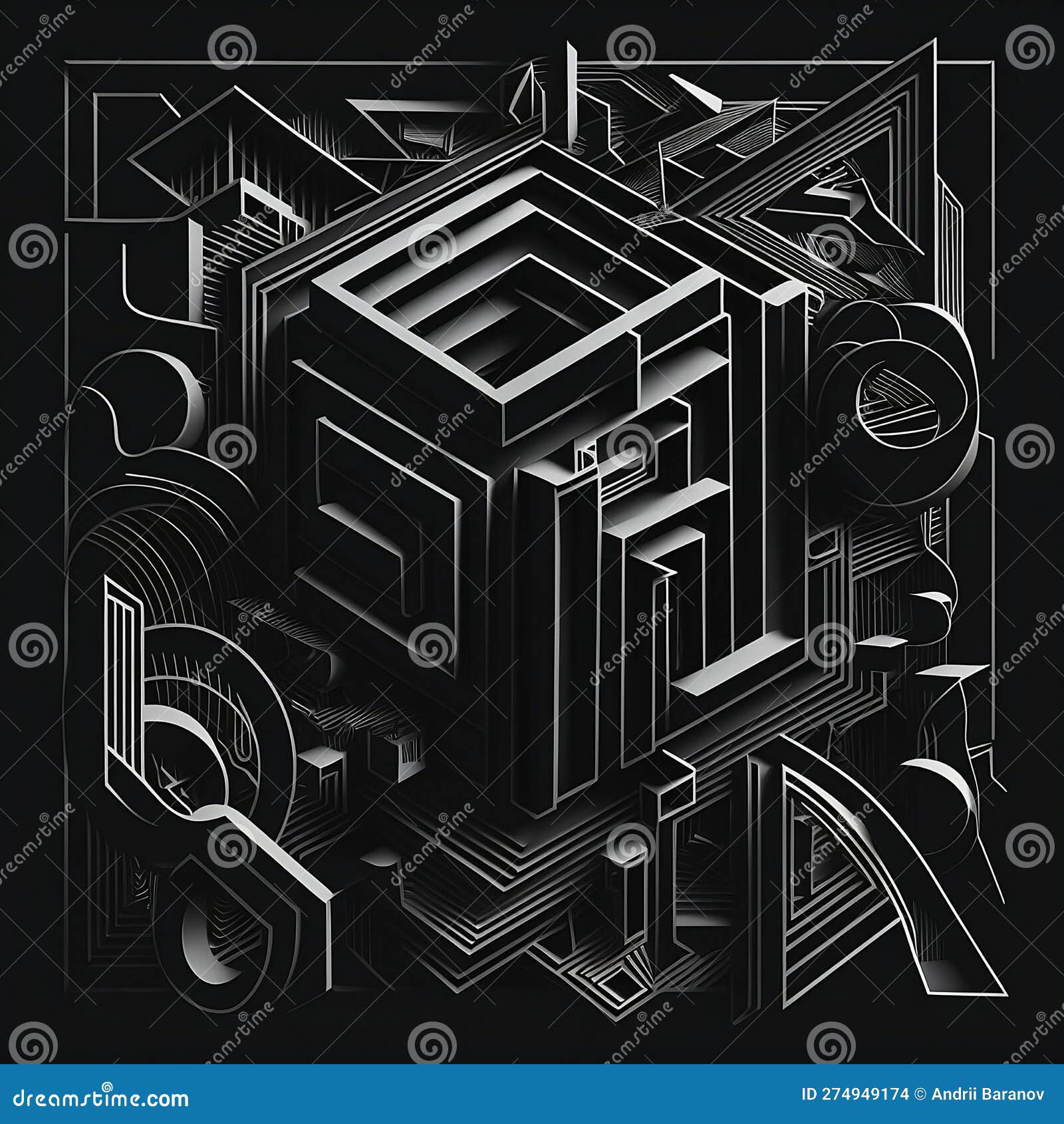 Wireframe Psychedelic Composition. Anti-design Concept of Geometry ...