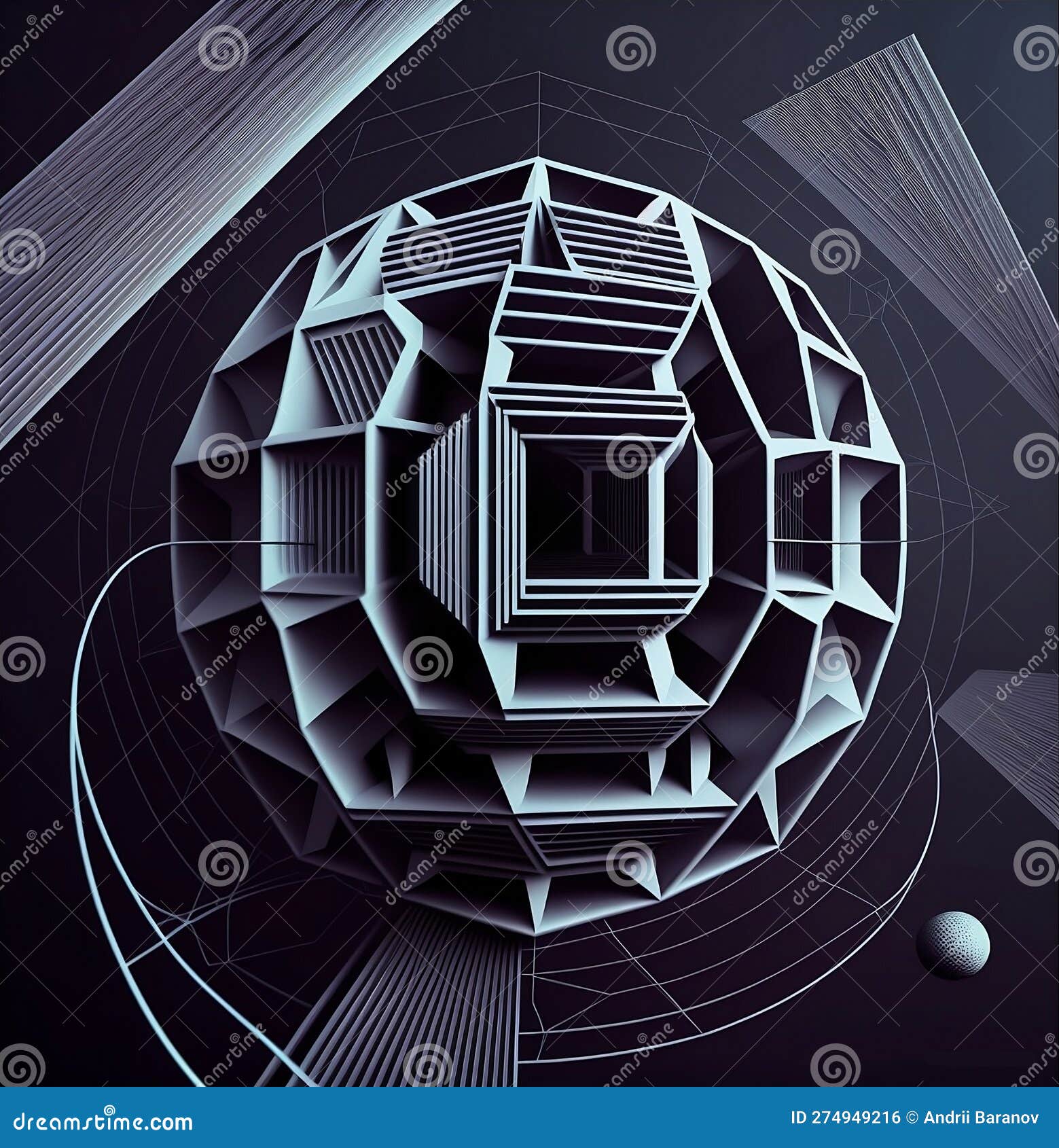 Wireframe Psychedelic Composition. Anti-design Concept of Geometry ...