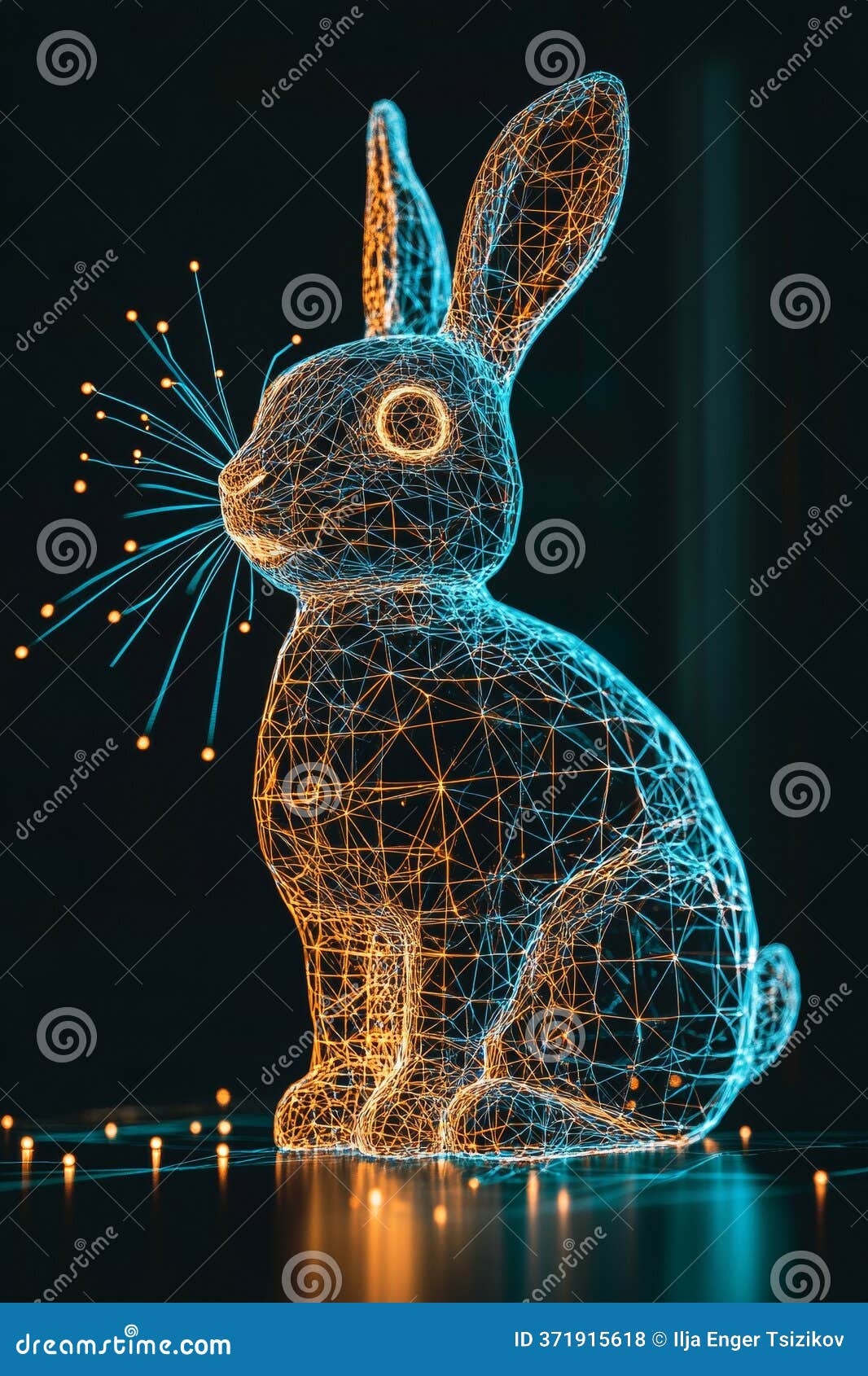 Rabbit. Abstract Domesticated Animal Poster. Jungle, Forest. Set Of ...