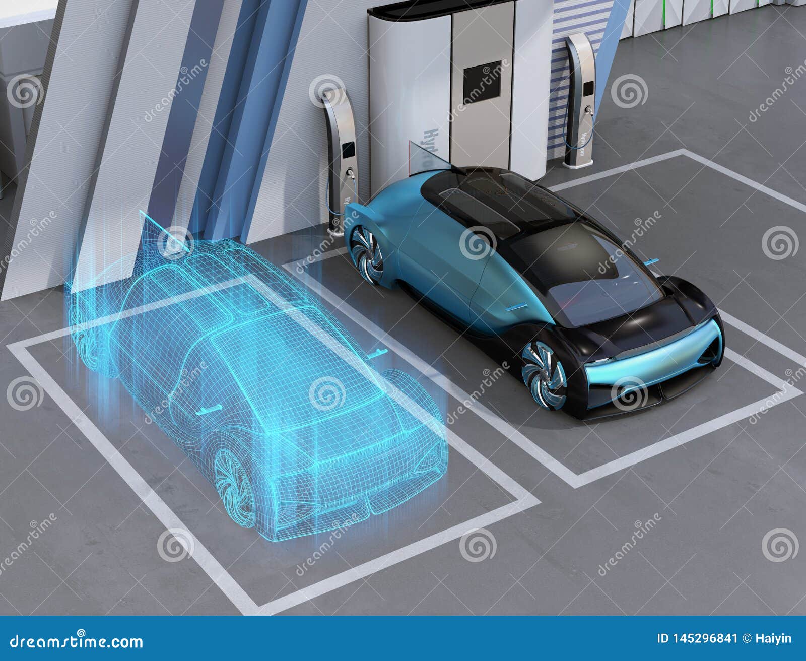 Fuel Cell Powered Truck Filling Hydrogen Gas In Fuel Cell Hydrogen ...