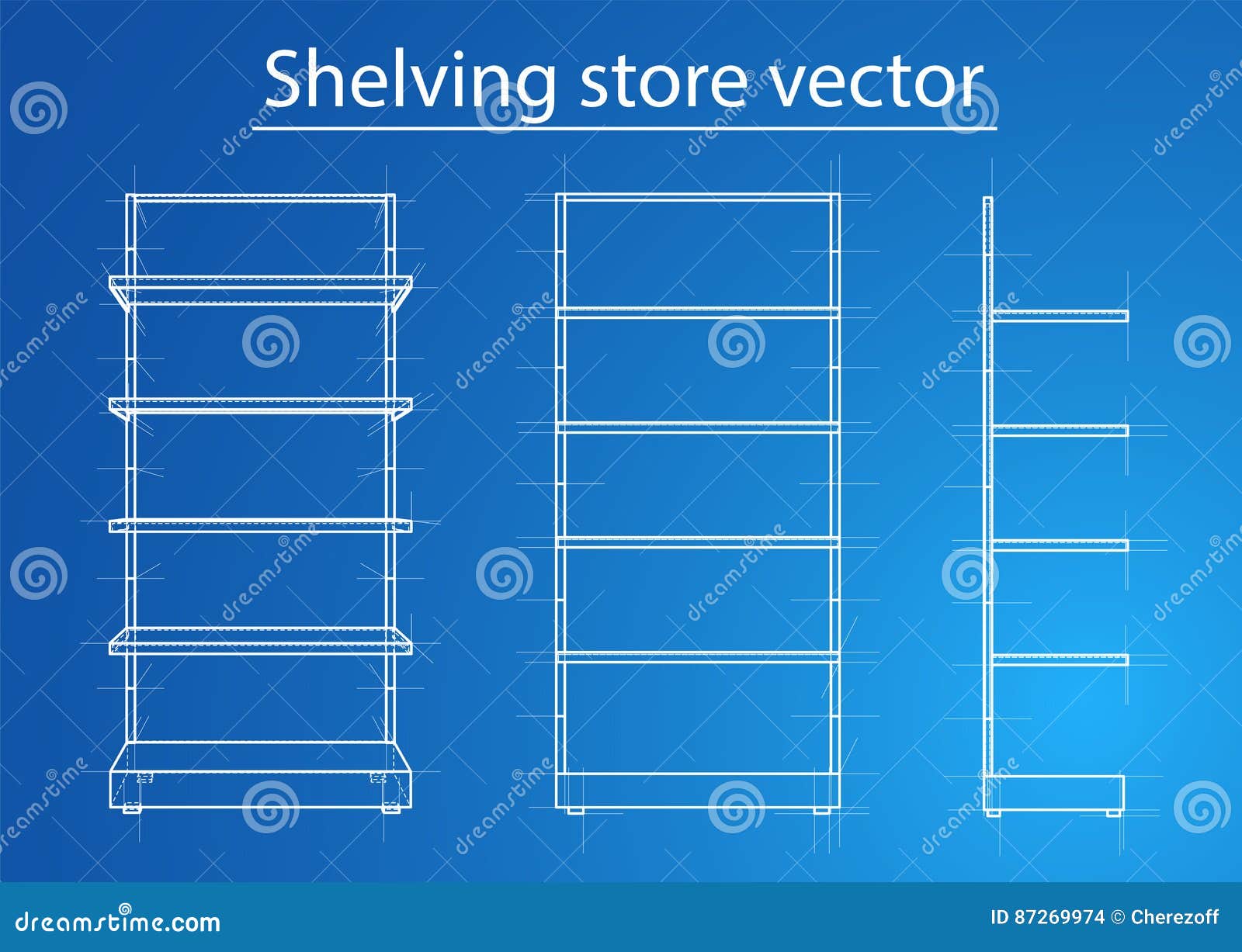Wireframe Retail Shelves. Vector Stock Vector - Illustration of display ...