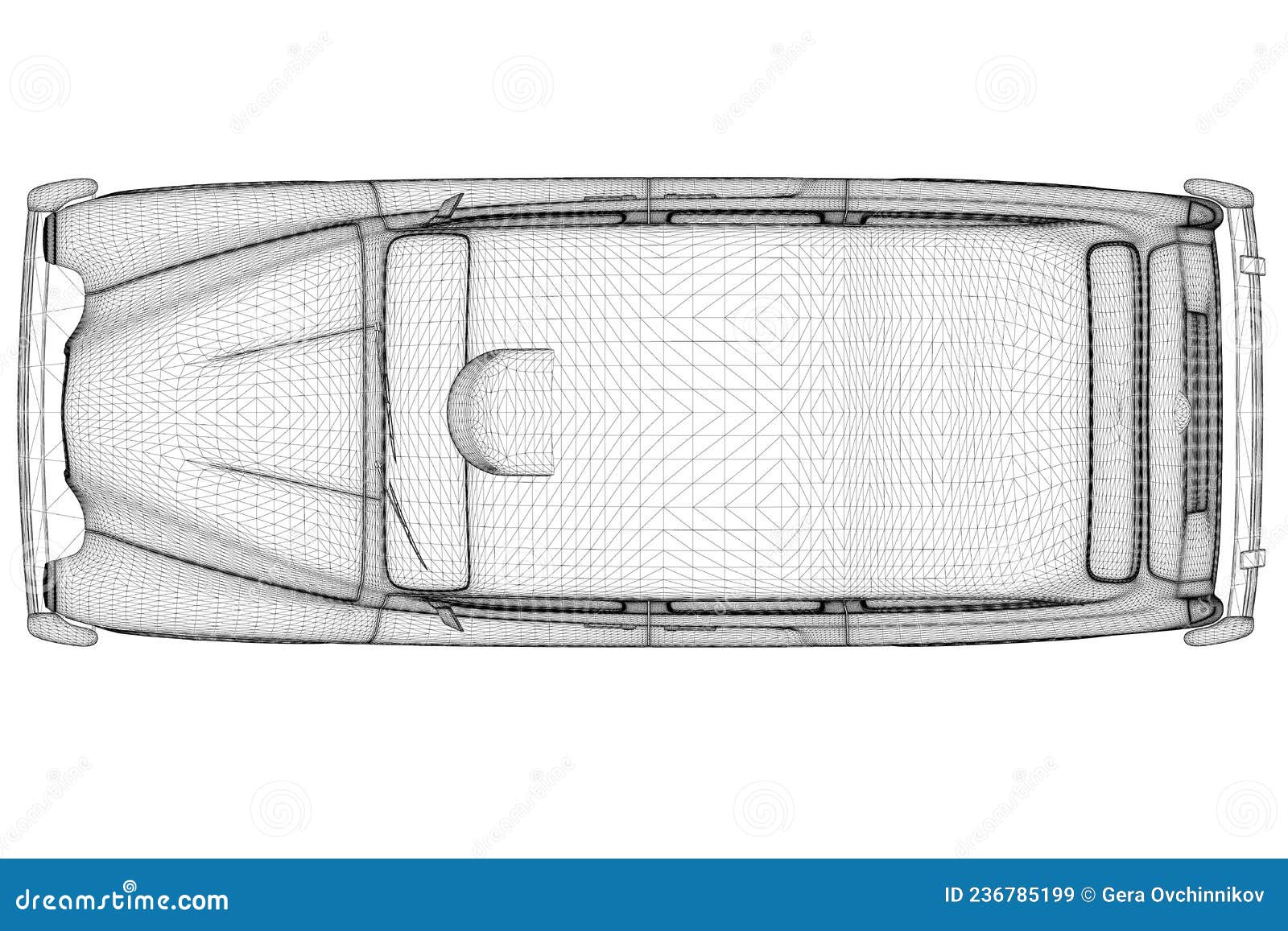 Wireframe of a Retro Car from Black Lines Isolated on a White ...