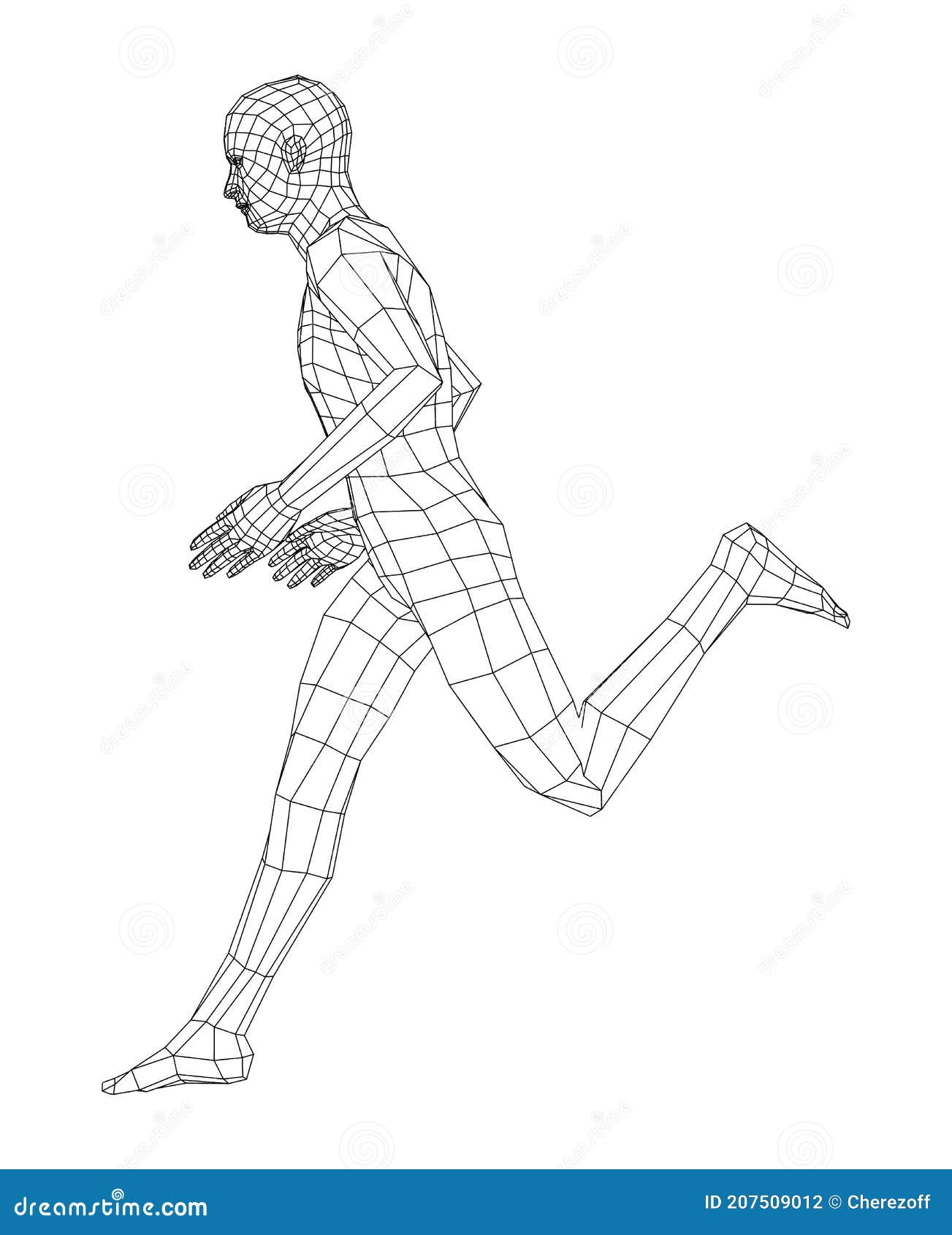 Wireframe Running Man. Vector Stock Vector - Illustration of fitness ...