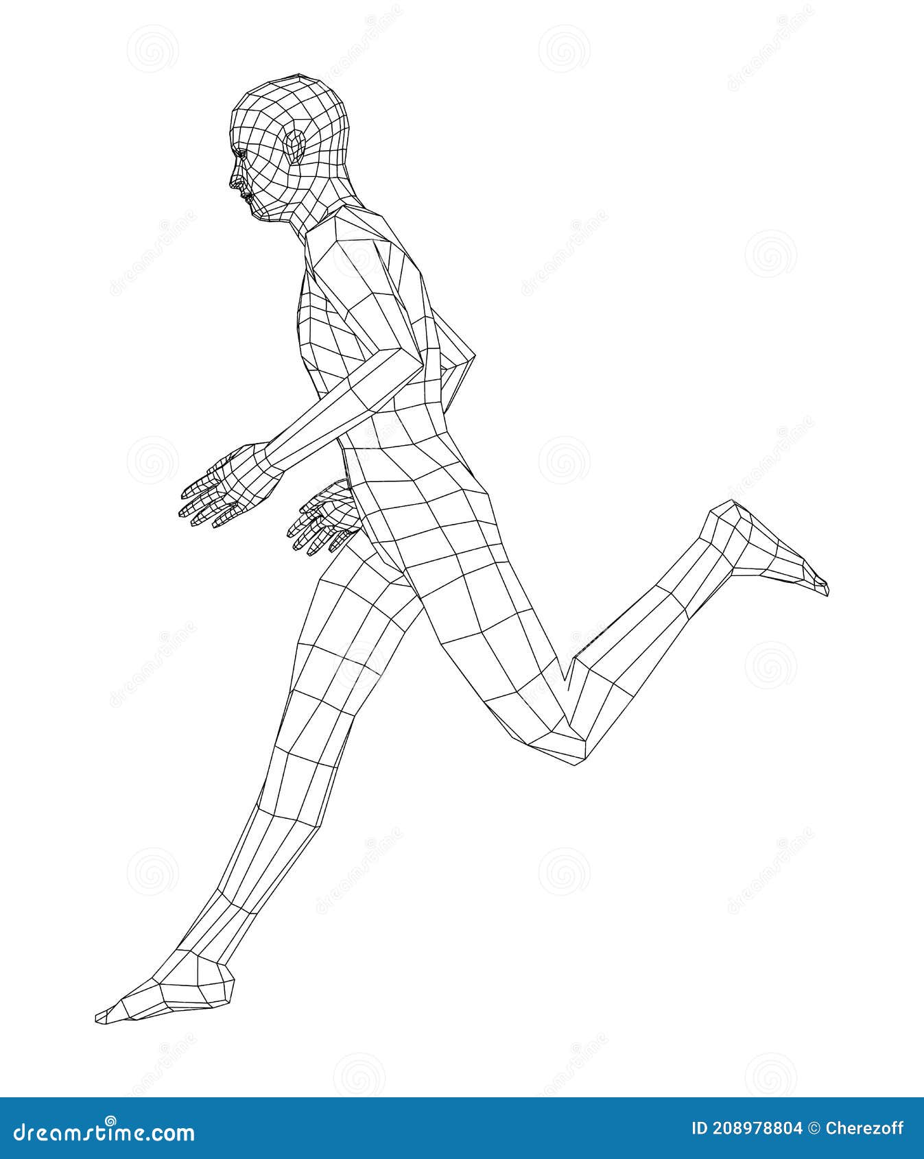 Wireframe Running Man. Vector Stock Vector - Illustration of concept ...