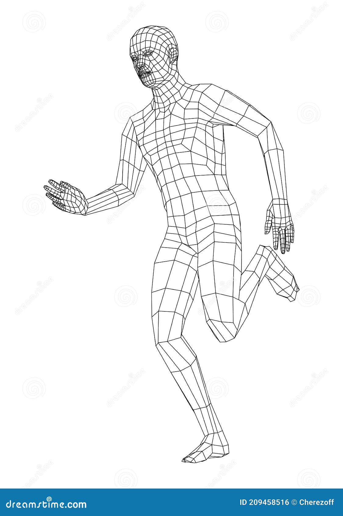 Wireframe Running Man. Vector Stock Vector - Illustration of people ...