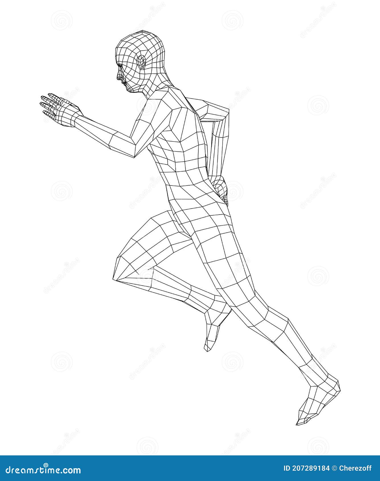 Wireframe Running Man. Vector Stock Vector - Illustration of fitness ...
