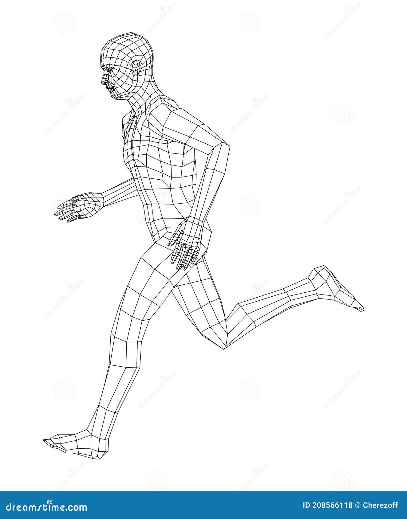 Wireframe Running Man. Vector Stock Vector - Illustration of person ...