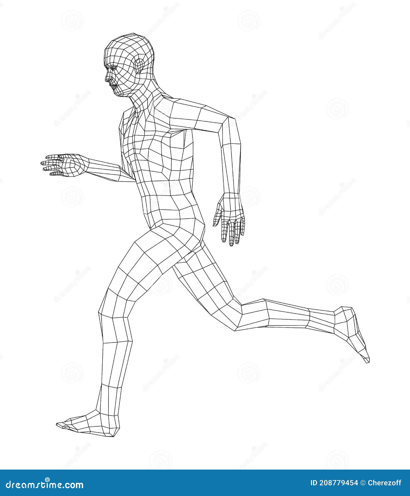 Wireframe Running Man. Vector Stock Vector - Illustration of vector ...