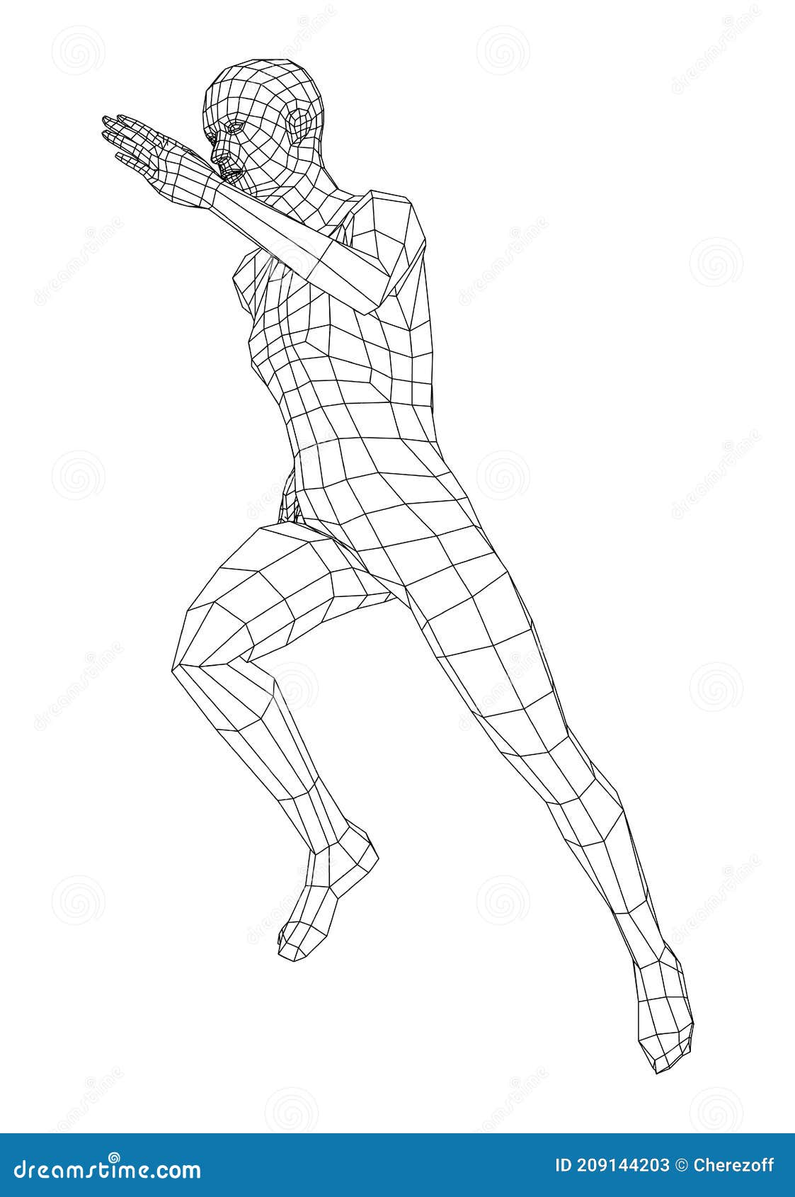Wireframe Running Man. Vector Stock Vector - Illustration of wireframe ...