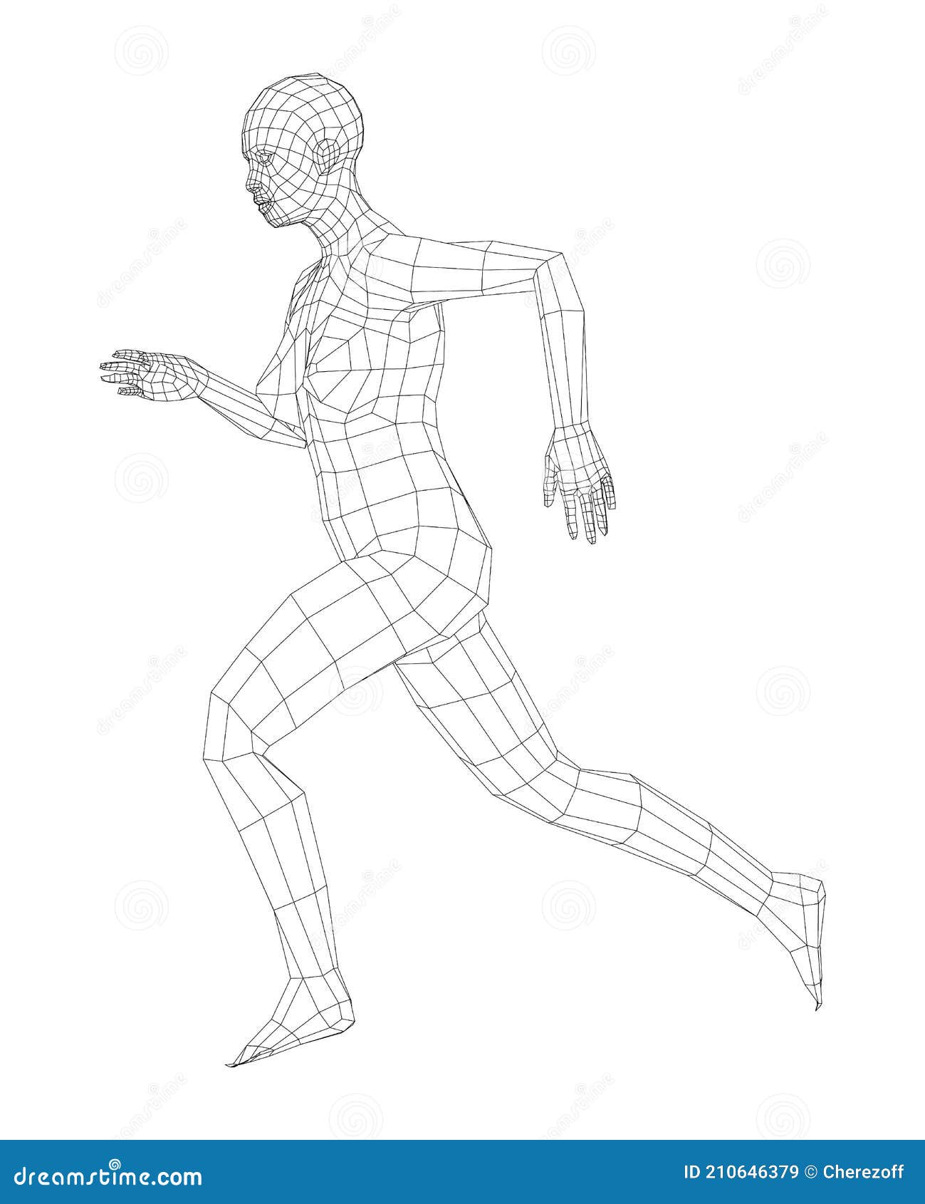 Wireframe Running Woman. Vector Stock Vector - Illustration of business ...