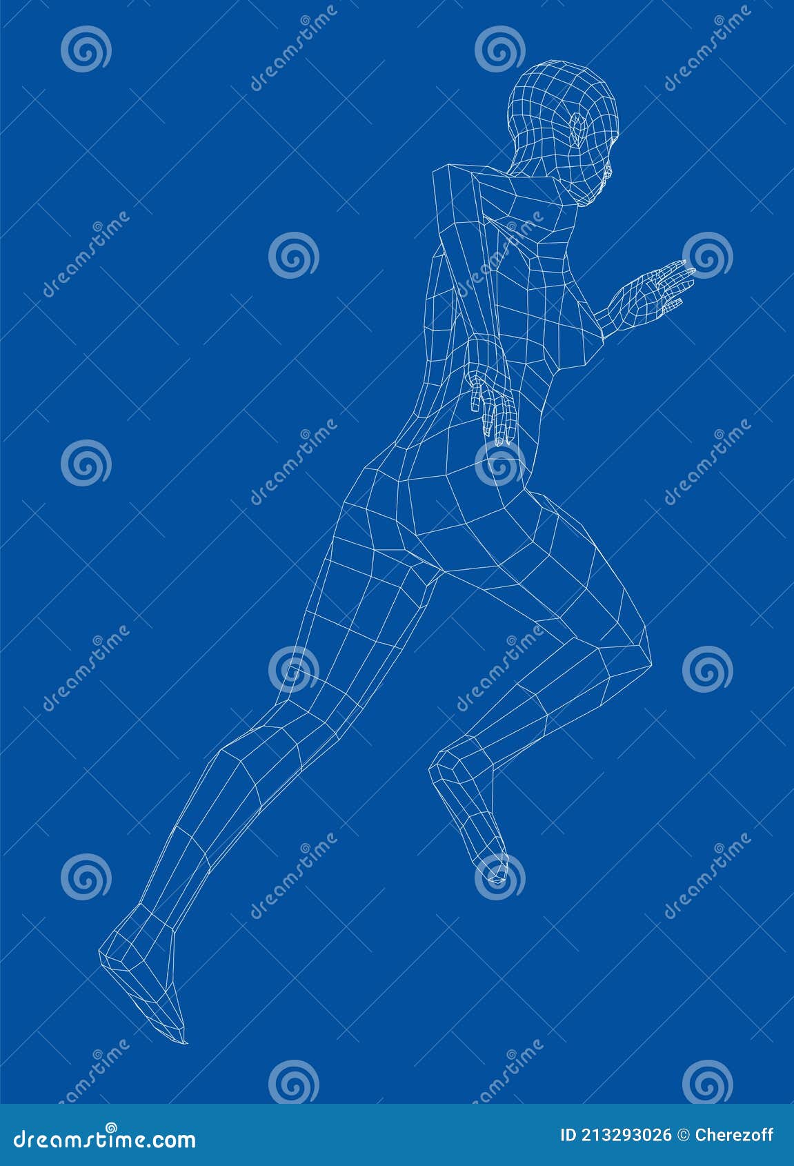 Wireframe Running Woman. Vector Stock Vector - Illustration of woman ...