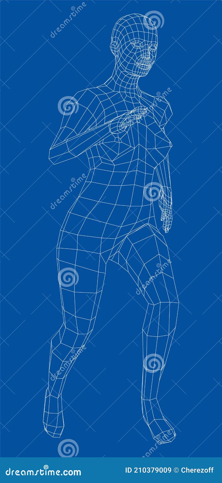 Wireframe Running Woman. Vector Stock Vector - Illustration of sprinter ...