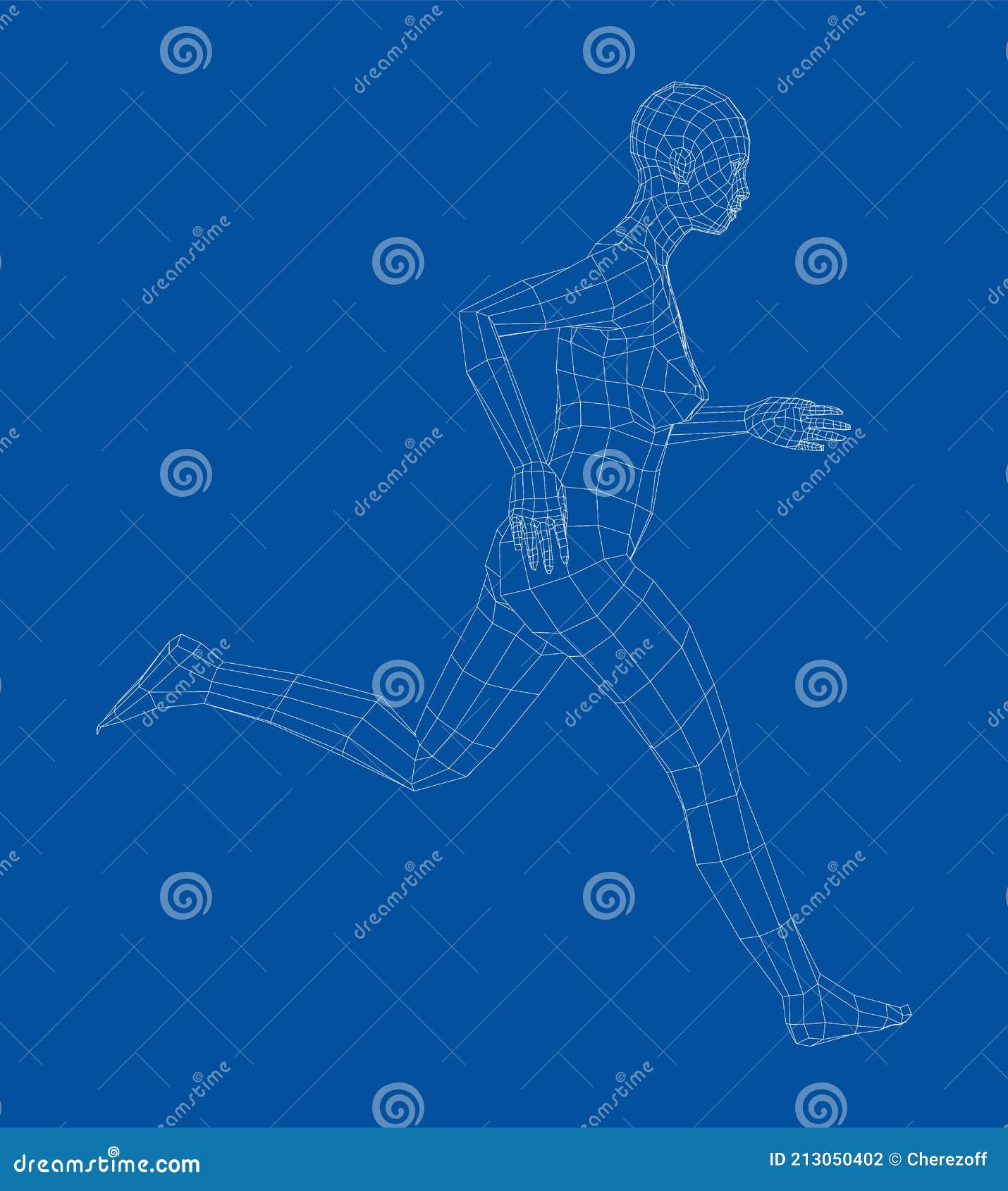 Wireframe Running Woman. Vector Stock Vector - Illustration of ...