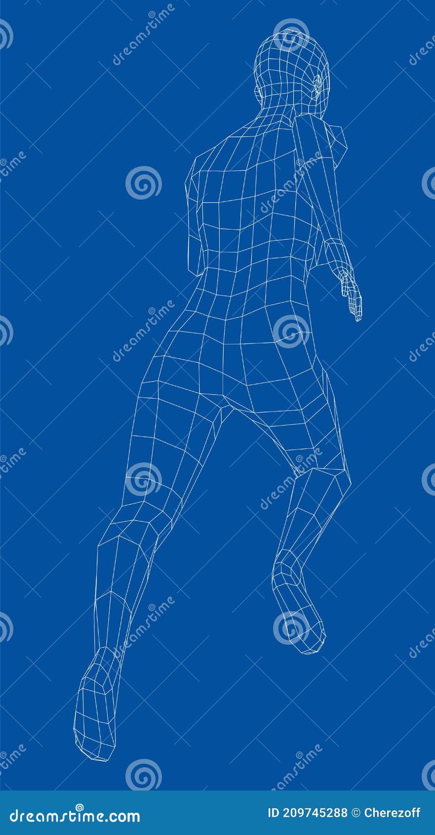 Wireframe Running Woman. Vector Stock Vector - Illustration of athletic ...