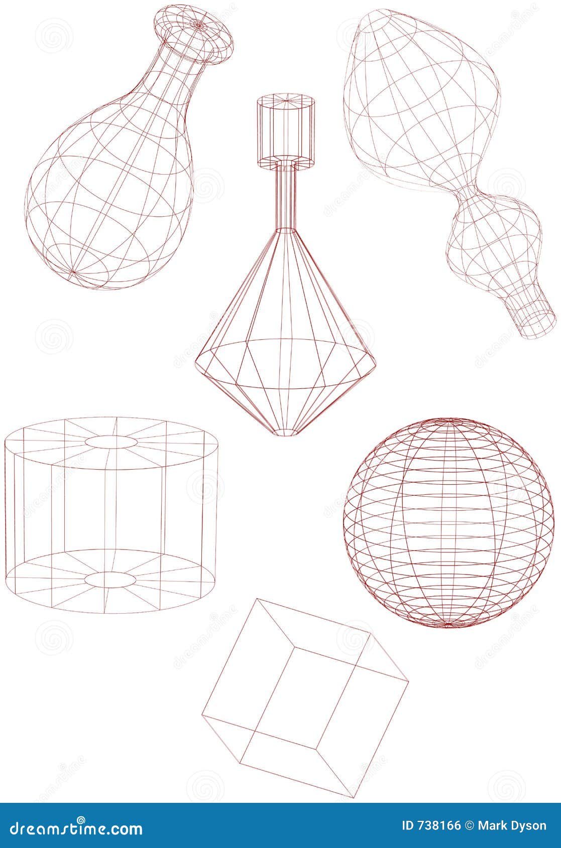 Wireframe Shapes stock vector. Illustration of devise, model - 738166