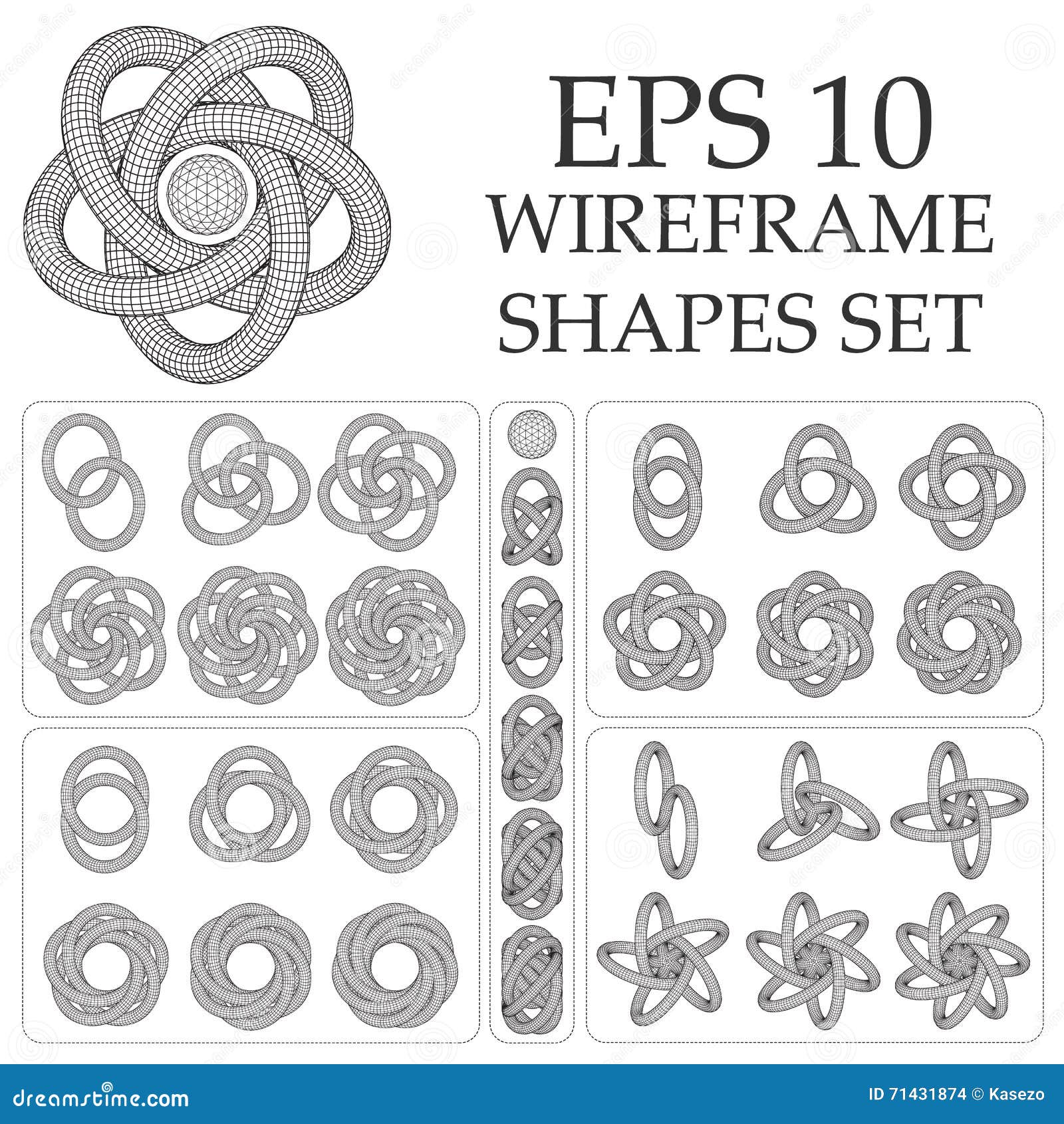 Wireframe Shapes Pack Stock Illustrations – 29 Wireframe Shapes Pack ...