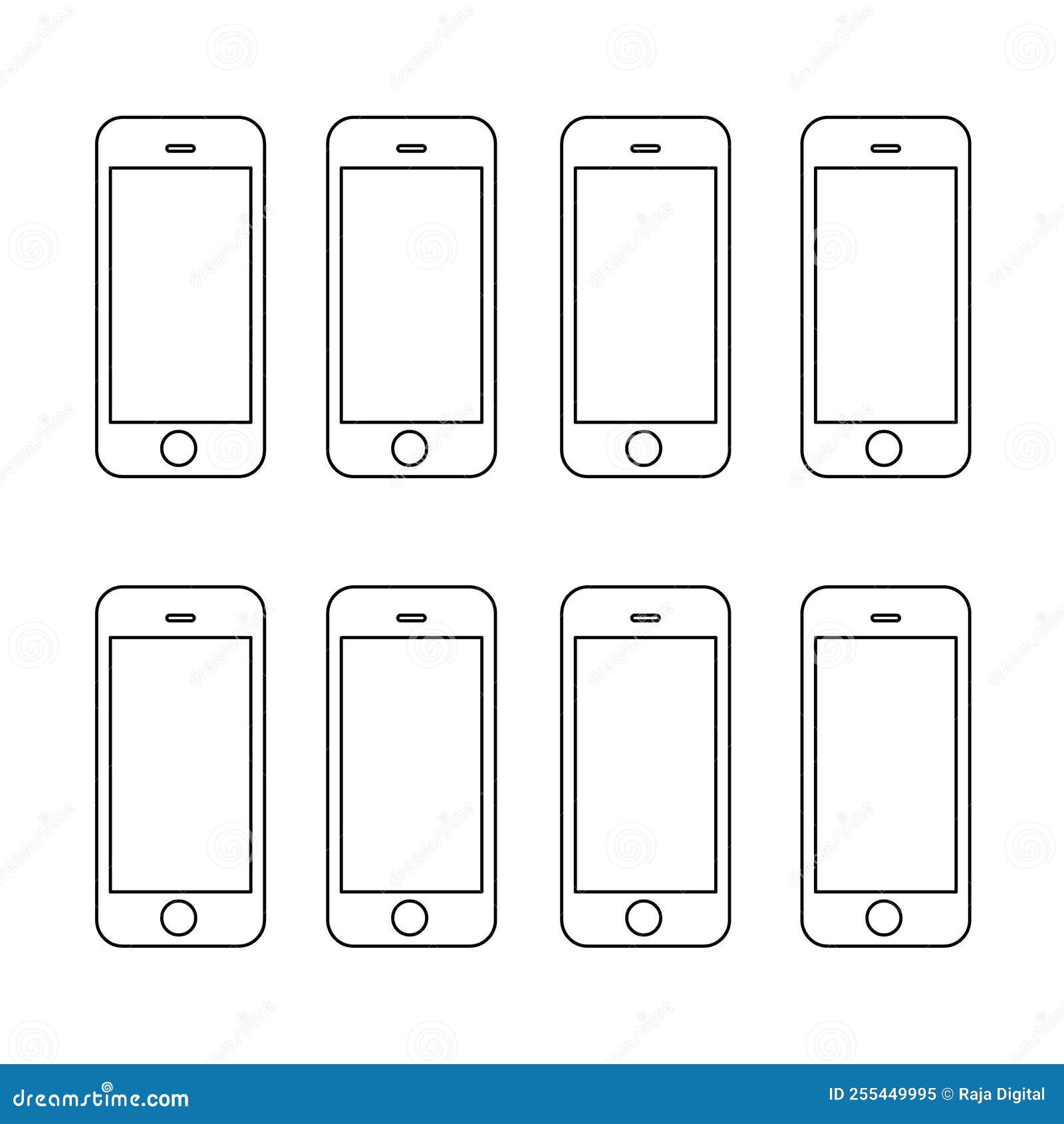 Wireframe Smartphone Design UI UX Vector Isolated Stock Vector ...