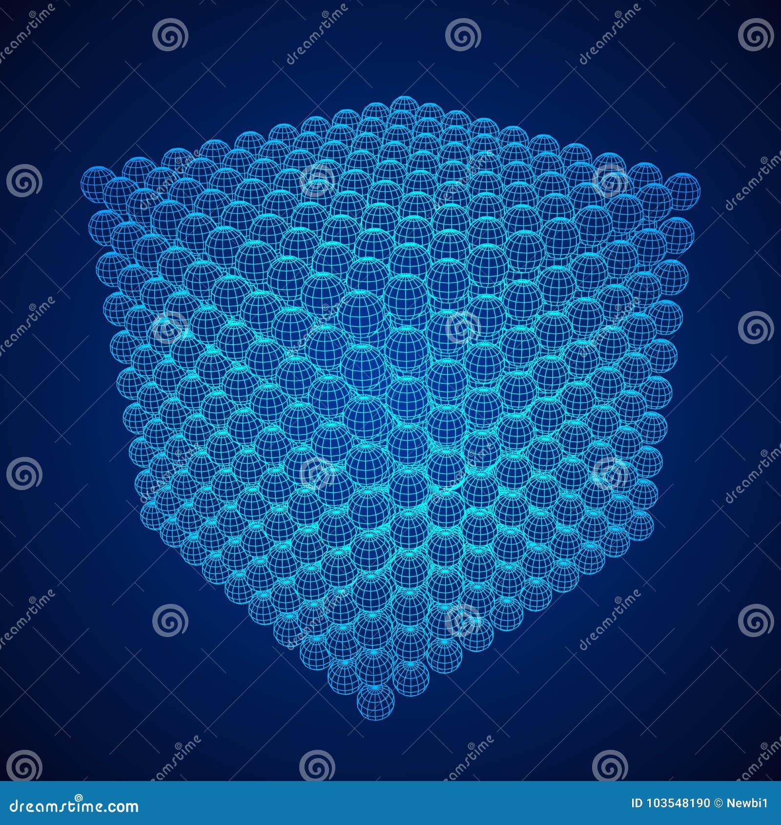Wireframe Sphere Mesh Cube. Stock Vector - Illustration of connect ...