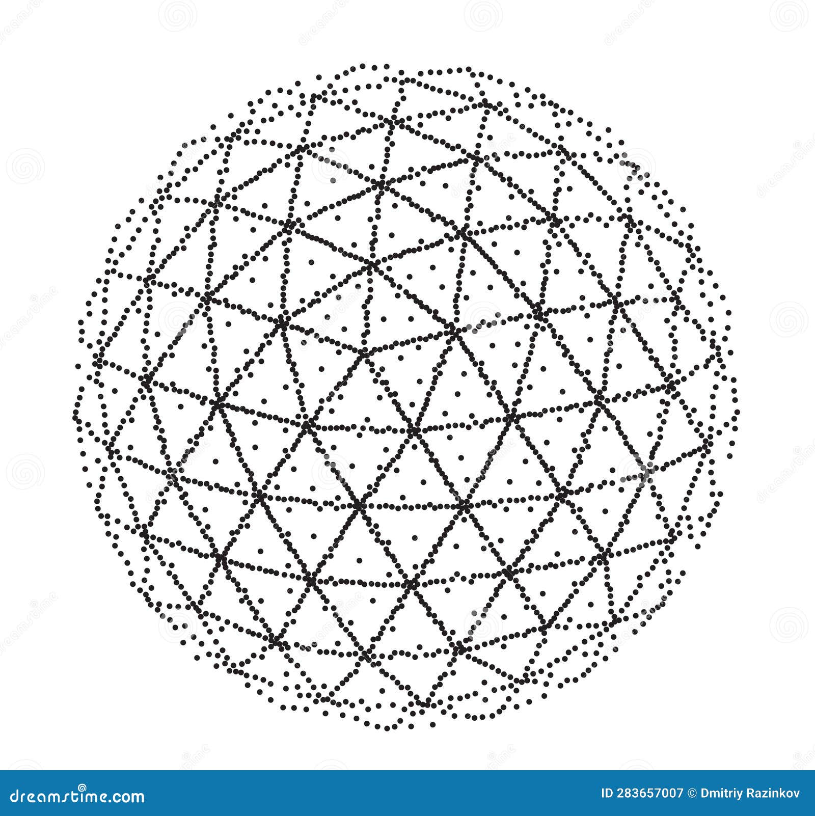 Wireframe Sphere Vector with Stipple Lines Stock Vector - Illustration ...